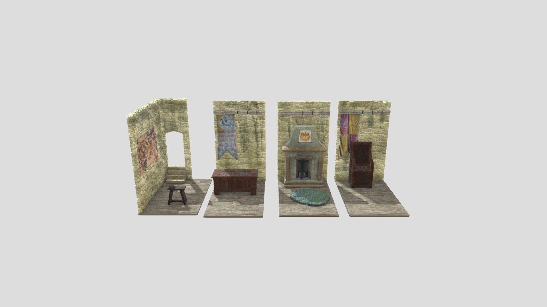 Medieval Interior Modular Set - Download Free 3D model by Lisette Rosa ...