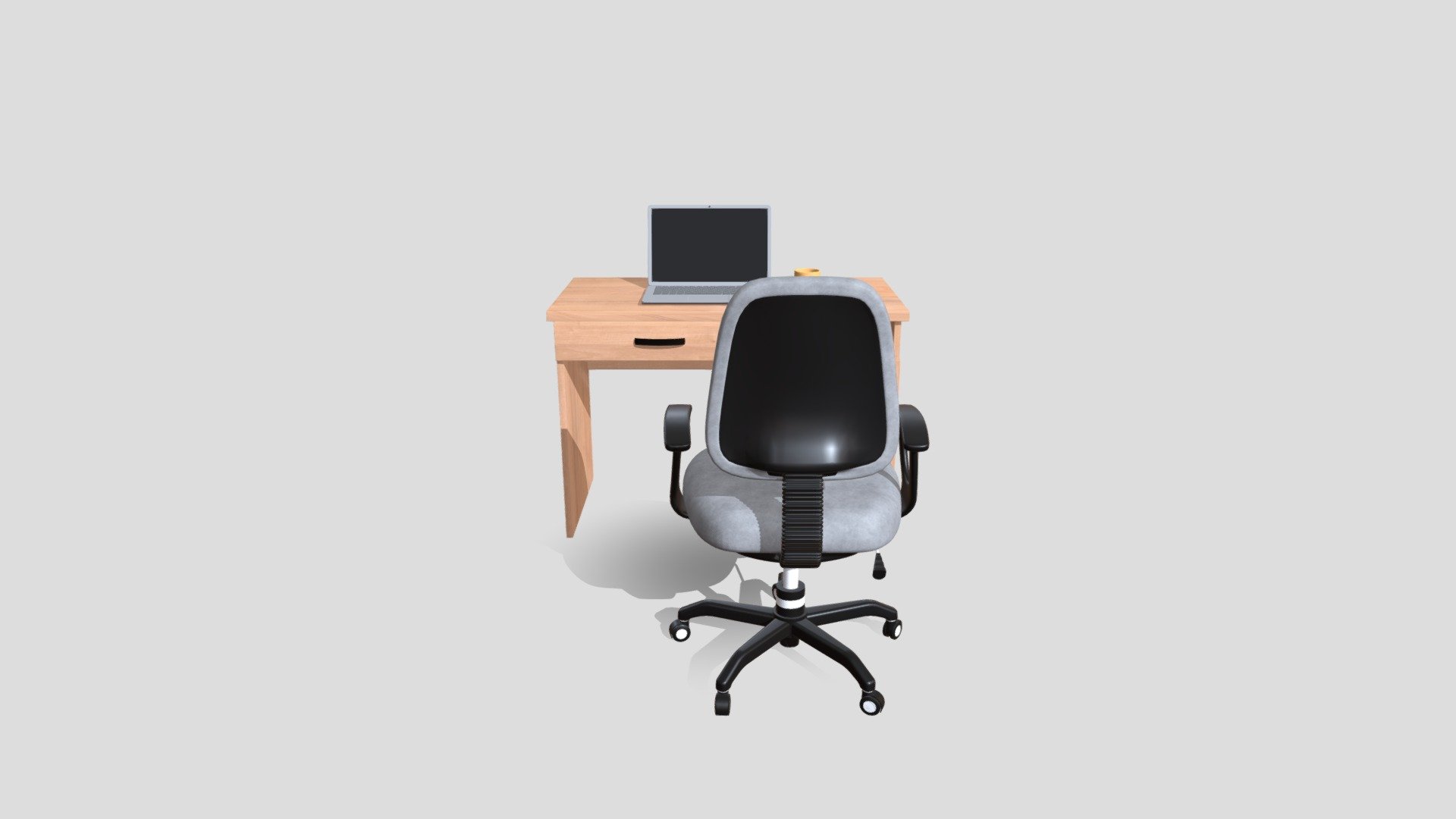 Office Chair Table and Laptop - 3D model by Black-Falcon-Studios ...