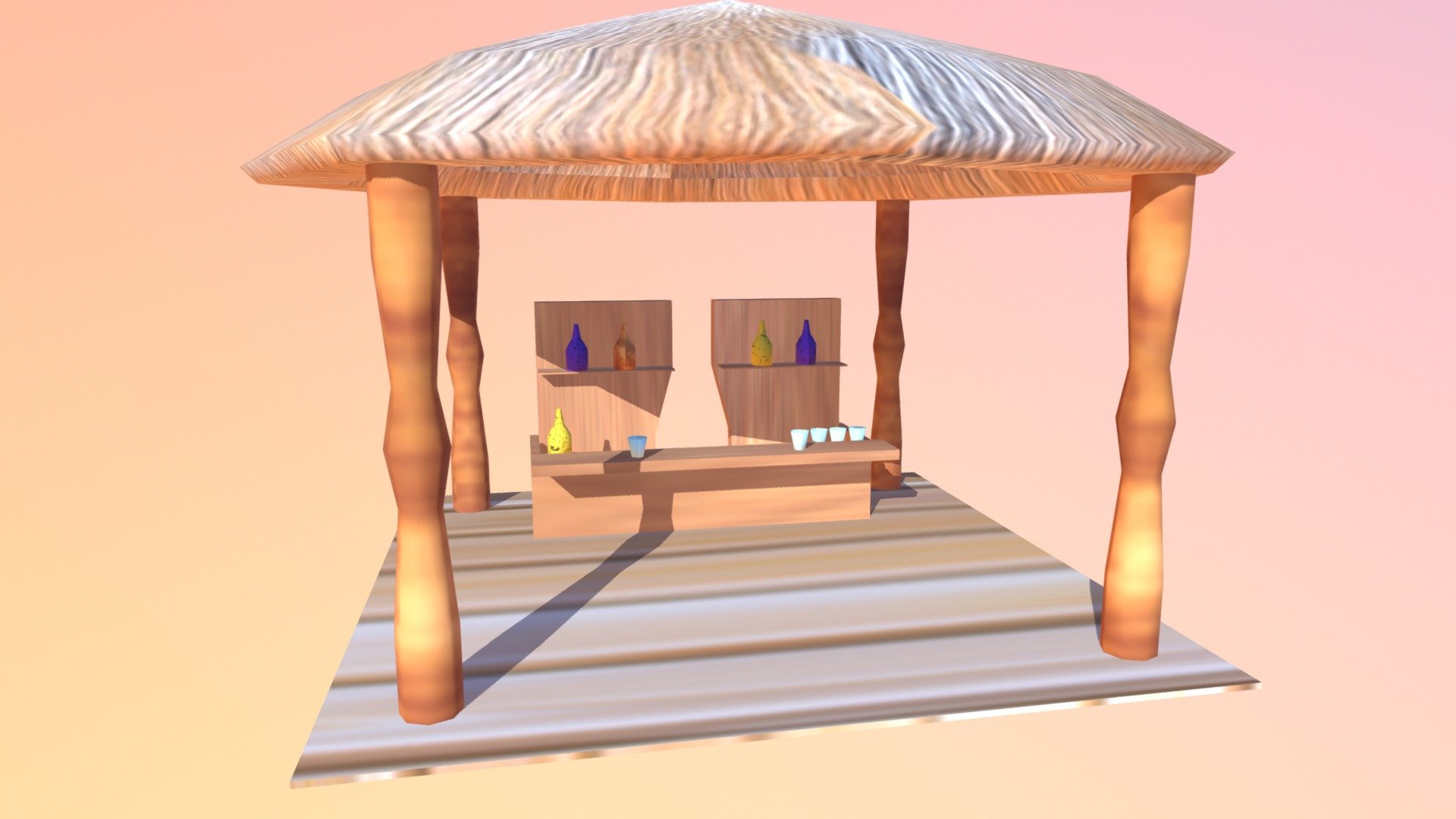 Quiosque de praia - 3D model by Yana Dandara (@nanyangamedev) [2cf9f04 ...
