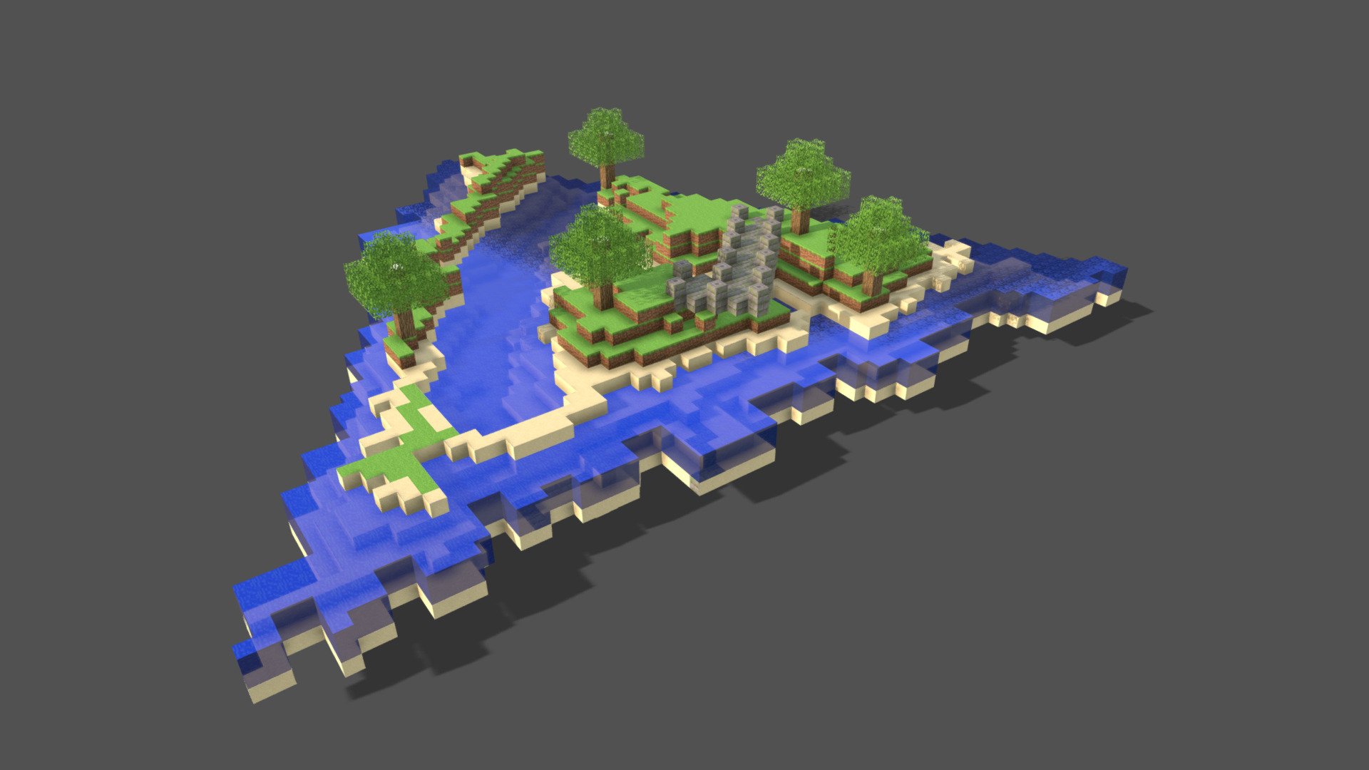 Minecraft Island - Download Free 3D model by Andres Bonomi ...