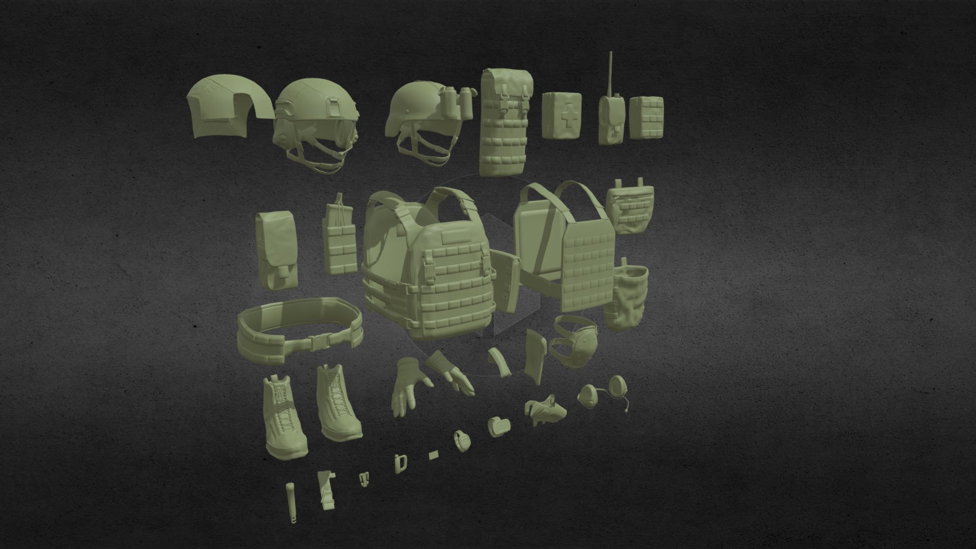 military_character_kit_1.1 FBX (CC0) - Download Free 3D model by ...