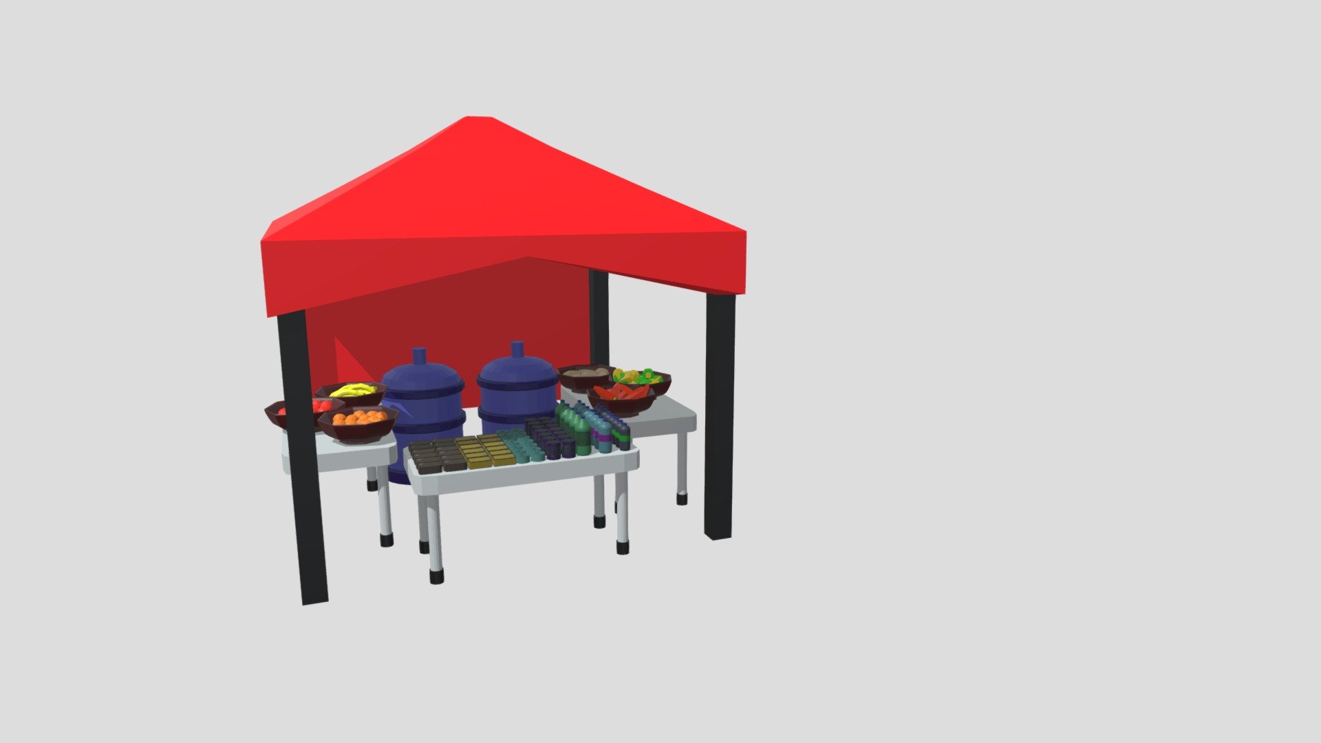 Low Poly Apocalyptic Food Tent - 3D model by IkeIzzy [2d0428d] - Sketchfab