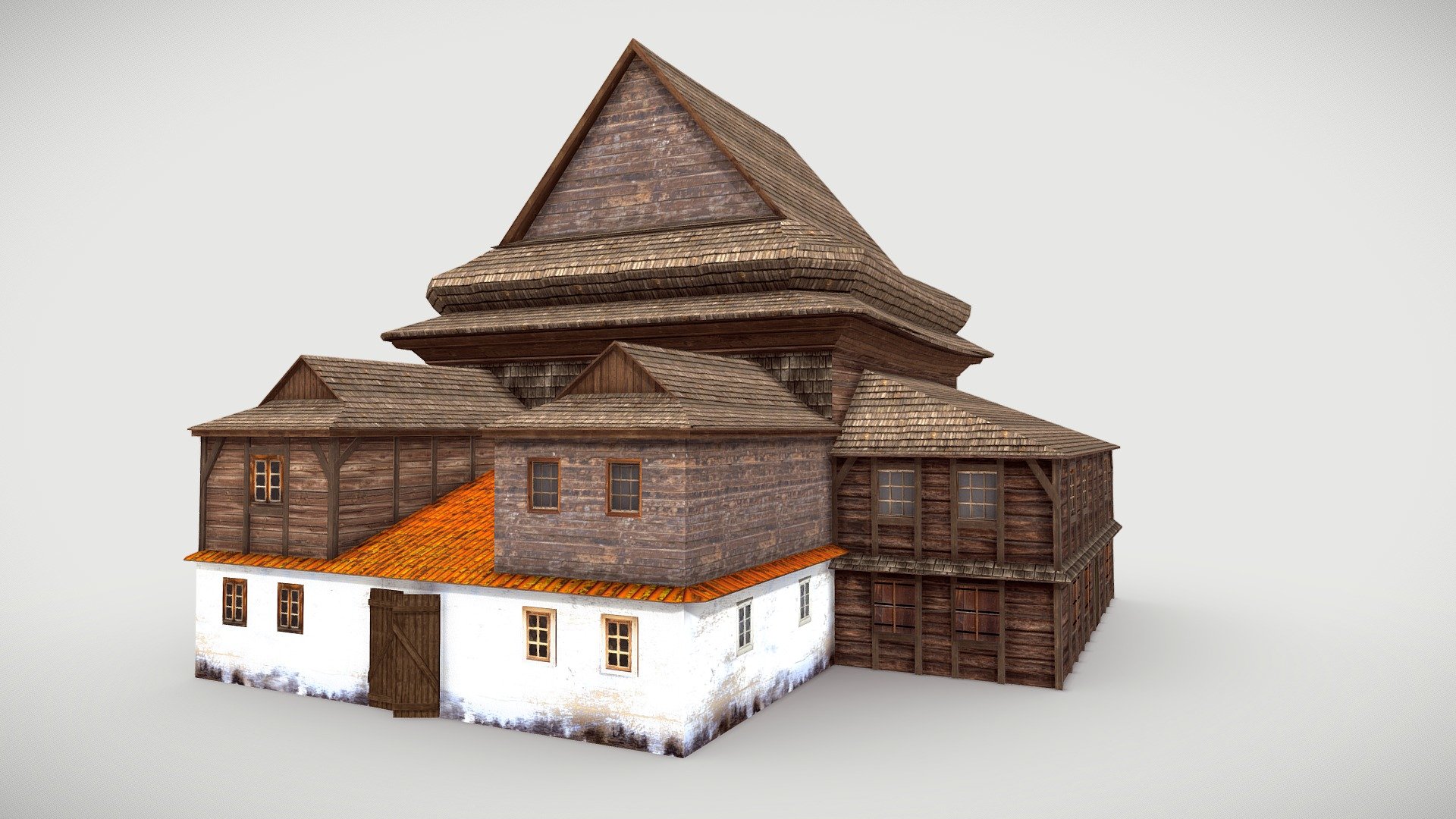 Lanckoroń - Synagoga / Wooden synagogue - Download Free 3D model by ...