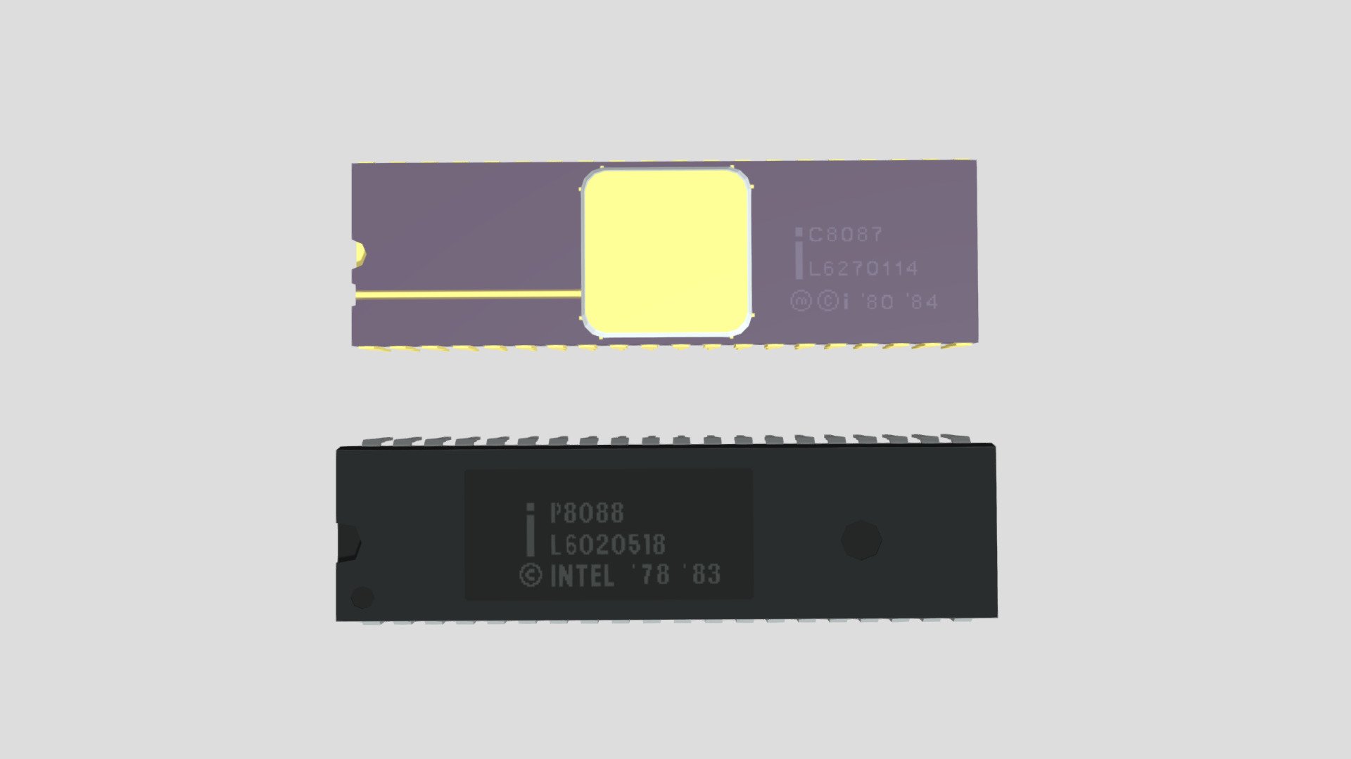 INTEL 8088/8087 DIP40 - Download Free 3D model by Хлюпич (@hlupich ...