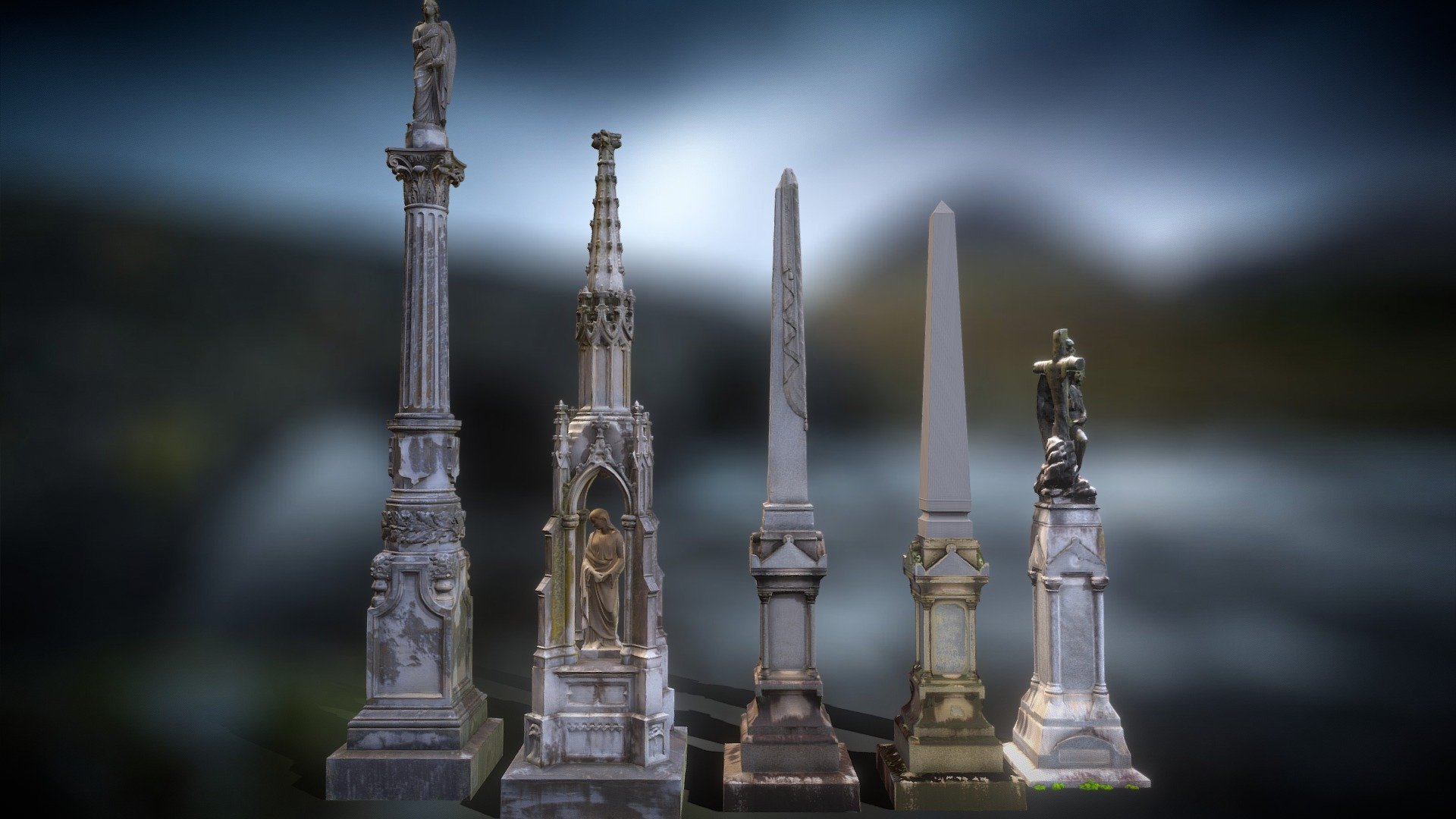 GraveStoneTowers ProsPack - Buy Royalty Free 3D model by KWARE DESIGN ...