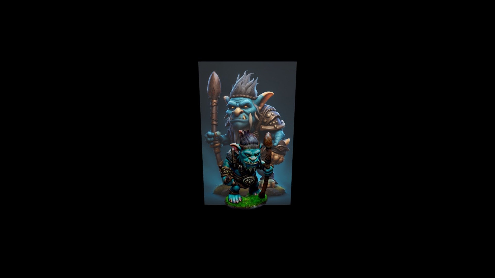 Blue Troll with Staff A blue troll with a sta - Download Free 3D model ...