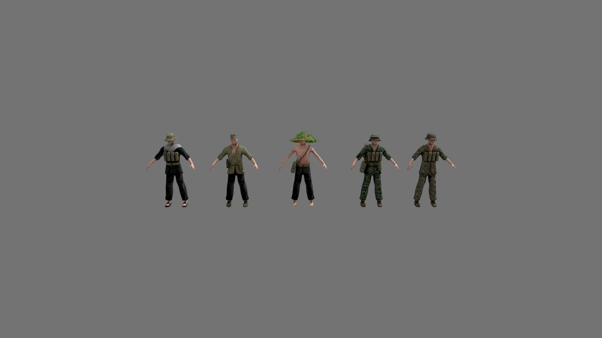 5 characters - 3D model by jesamabin [2d2aabf] - Sketchfab