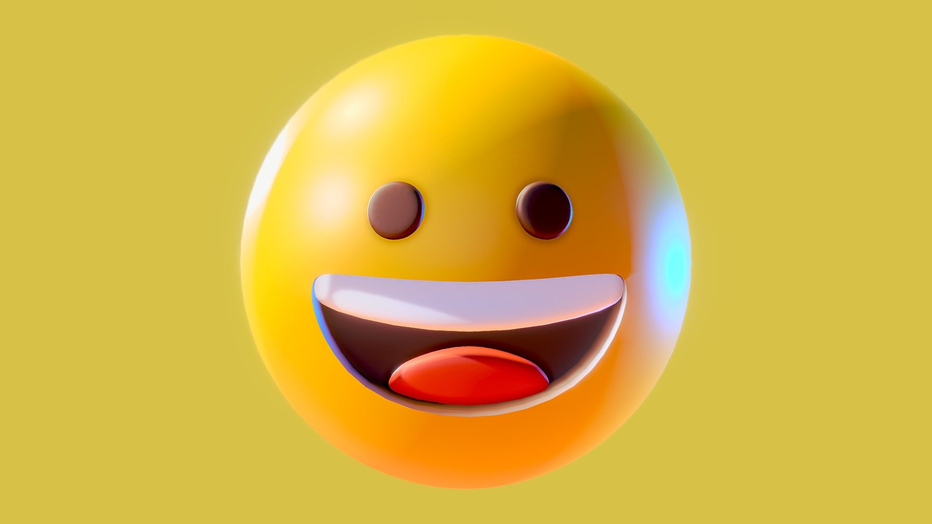 Smile or Happy yellow ball Emoji or Smiley - Buy Royalty Free 3D model ...
