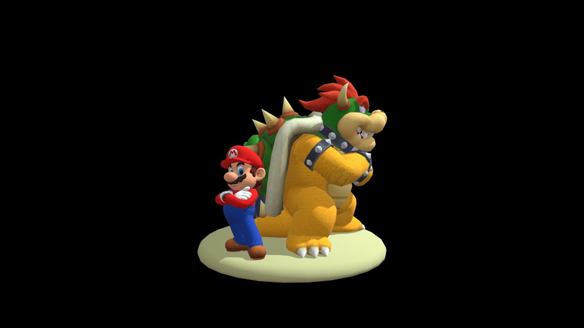 3DS - Street Pass Mii Plaza - Mario And Bowser - Download Free 3D model ...