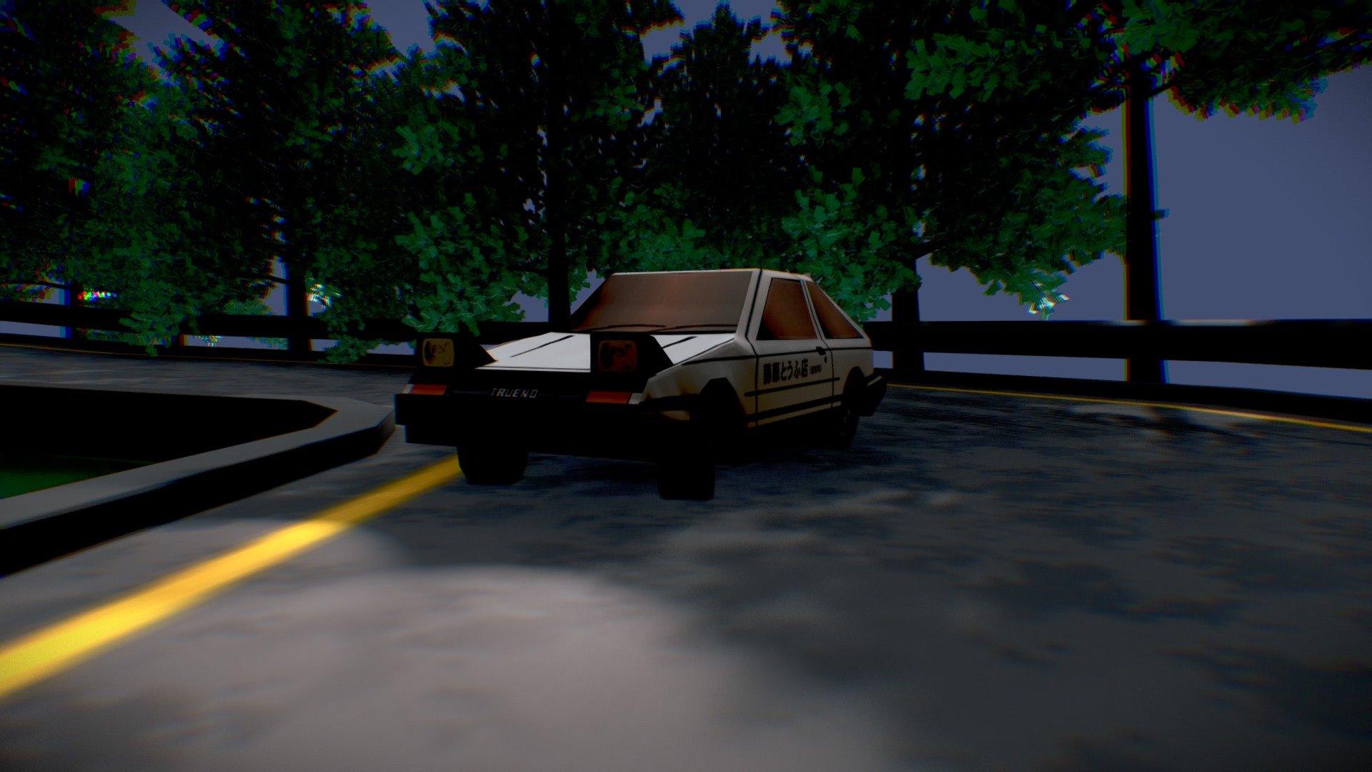 Initial D Toyota AE86 (Lowpoly Scene) - 3D model by Twinturbo ...