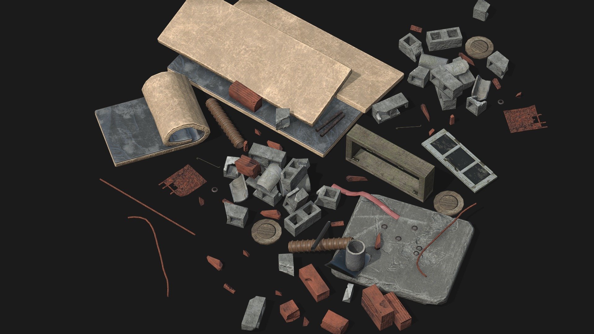 Debris Set_001 - 3D model by Evgenii Sobolev (@ESobolev) [2d38852 ...