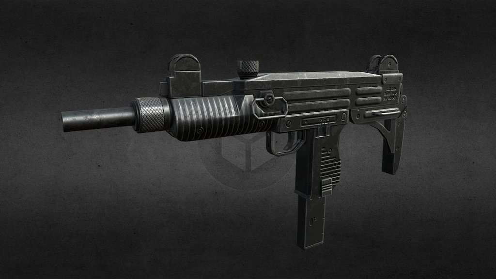 Uzi - Lowpoly - 3D model by edit_poly [2d3abe5] - Sketchfab