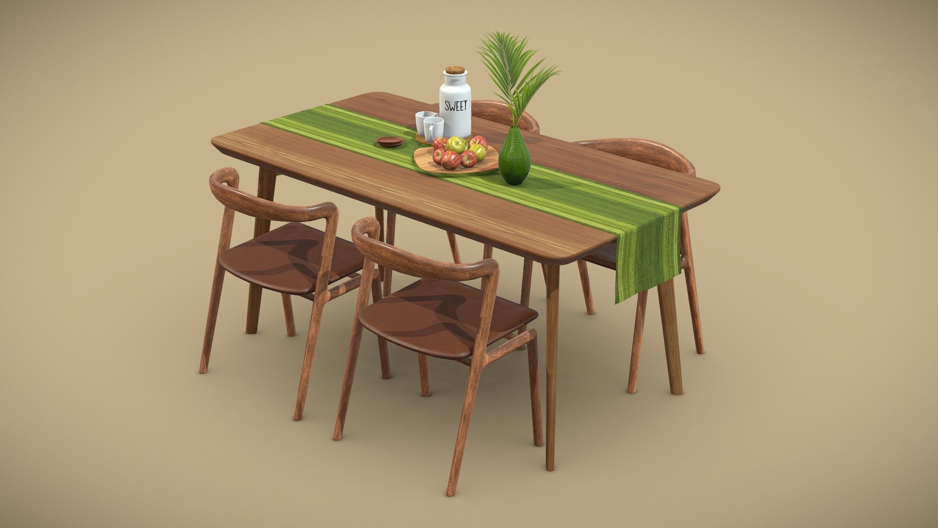 Otto Dining Table - Buy Royalty Free 3D model by AllQuad [2d3c97b ...