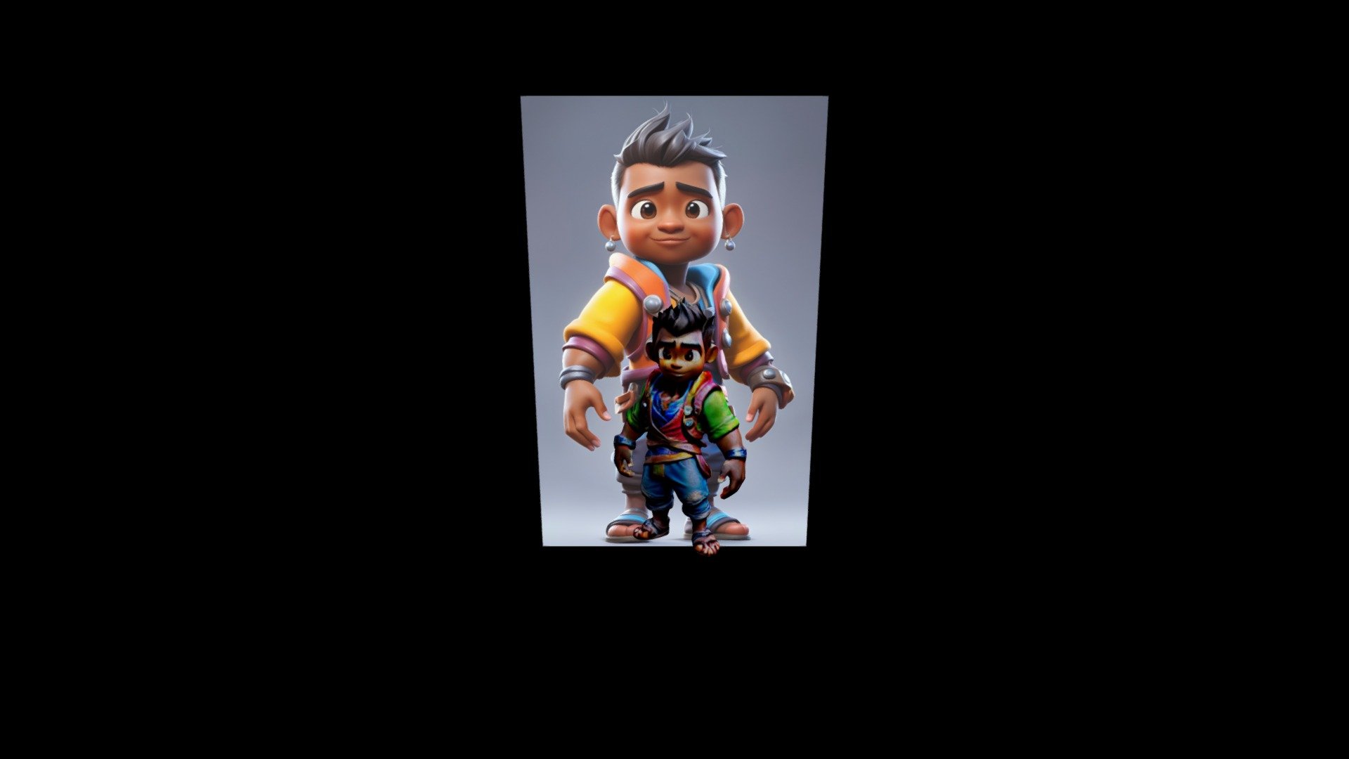 a close up of a cartoon character with a very cu - Download Free 3D ...