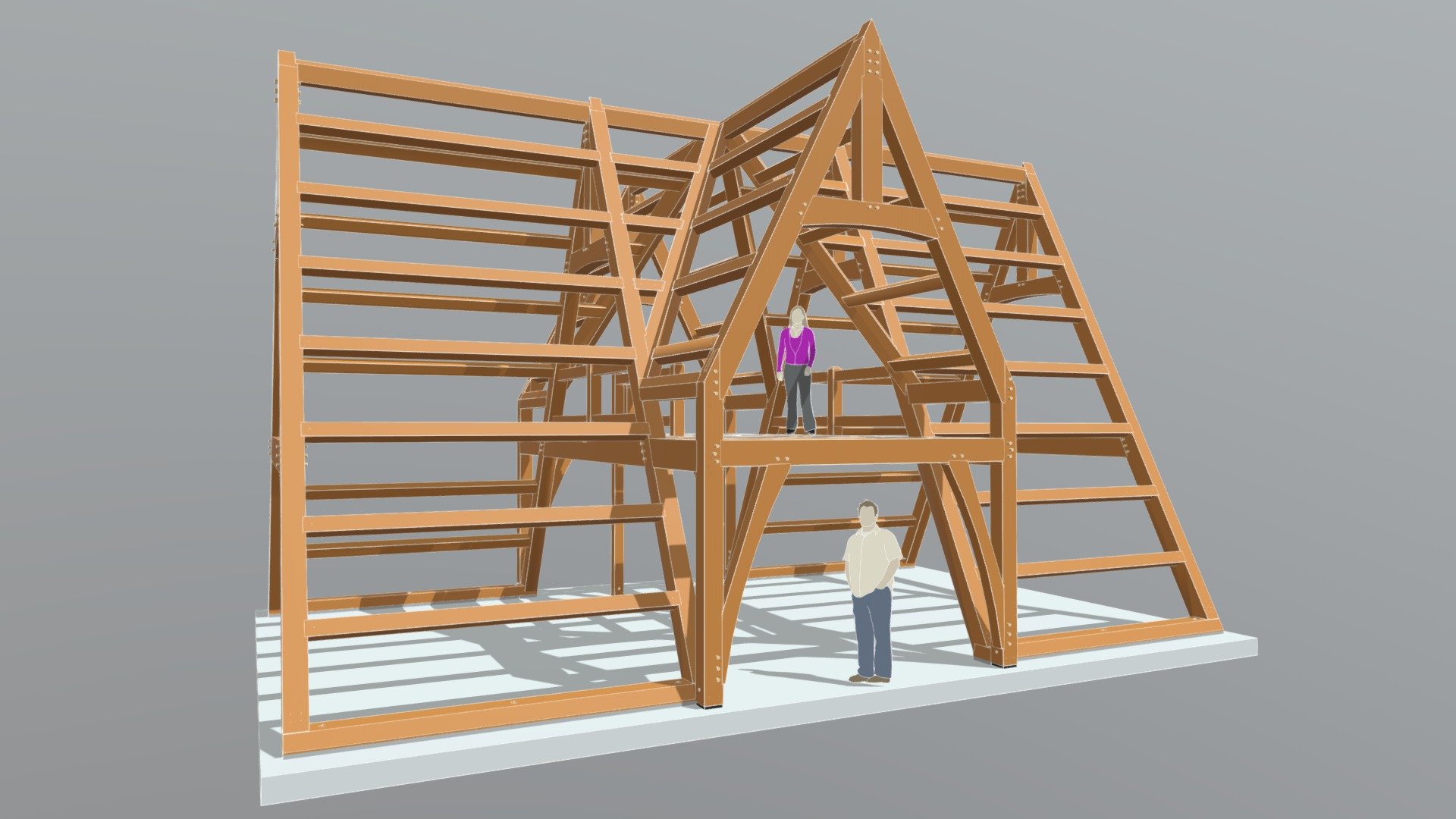 24x36 A-FRAME (06762) - 3D model by Timber Frame HQ (@timberframehq ...