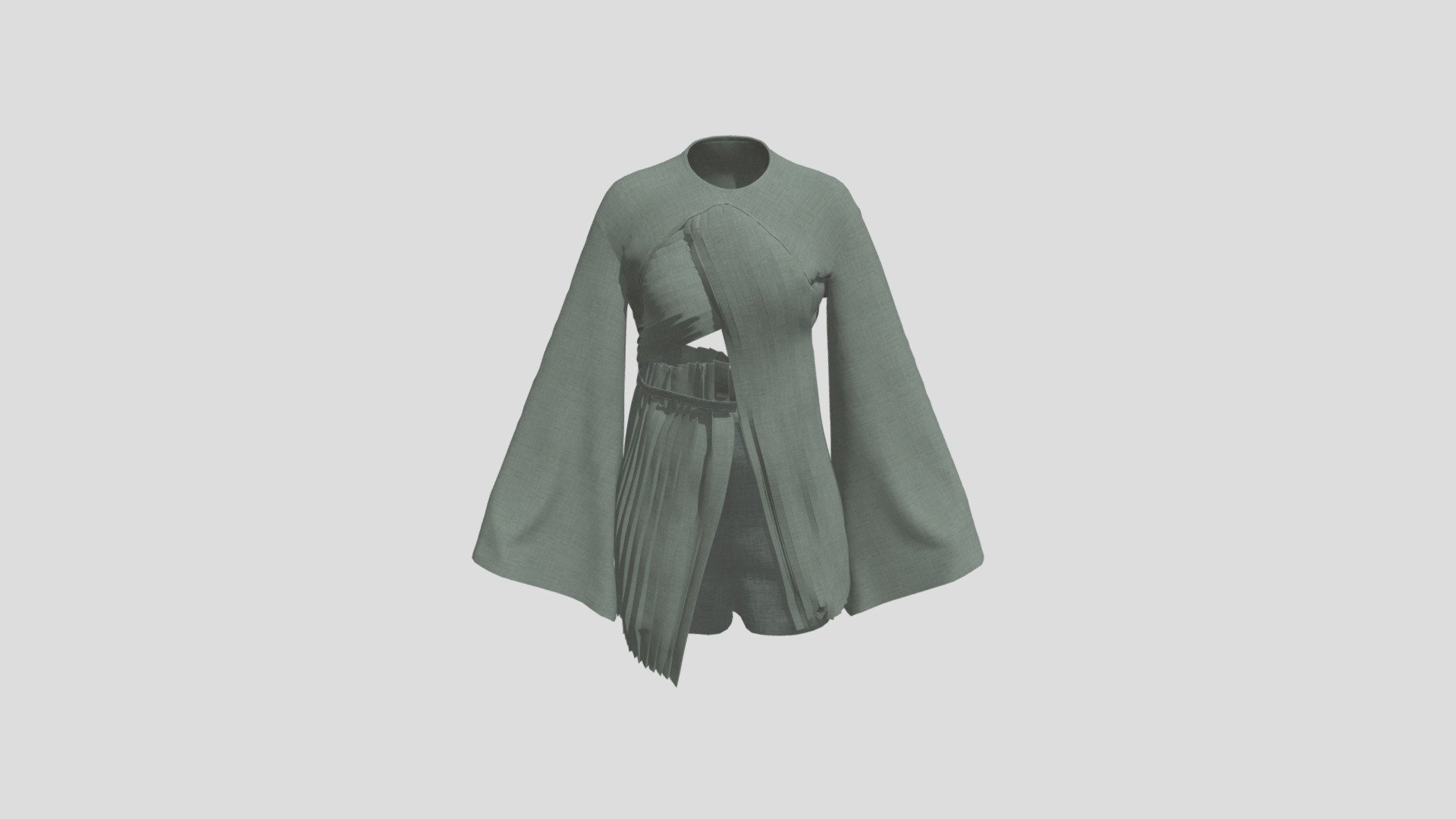 Pleated 2 Piece - 3D model by tamikka [2d4db44] - Sketchfab