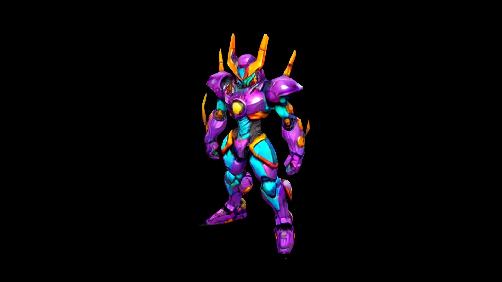 Anime-style colored figure standing in a strong - Download Free 3D ...