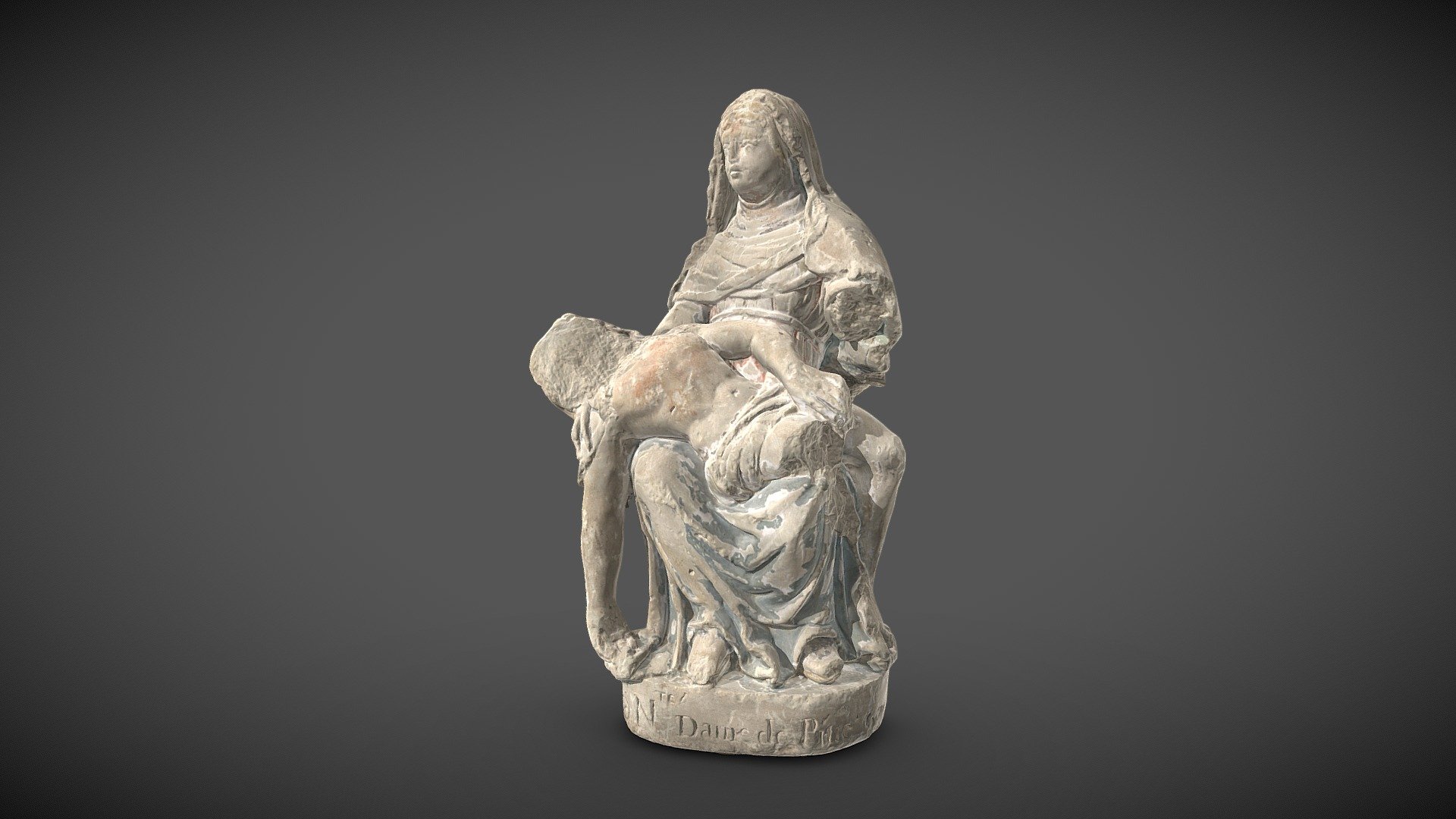 Notrer-Dame de Pitié en calcaire polychrome - Download Free 3D model by ...