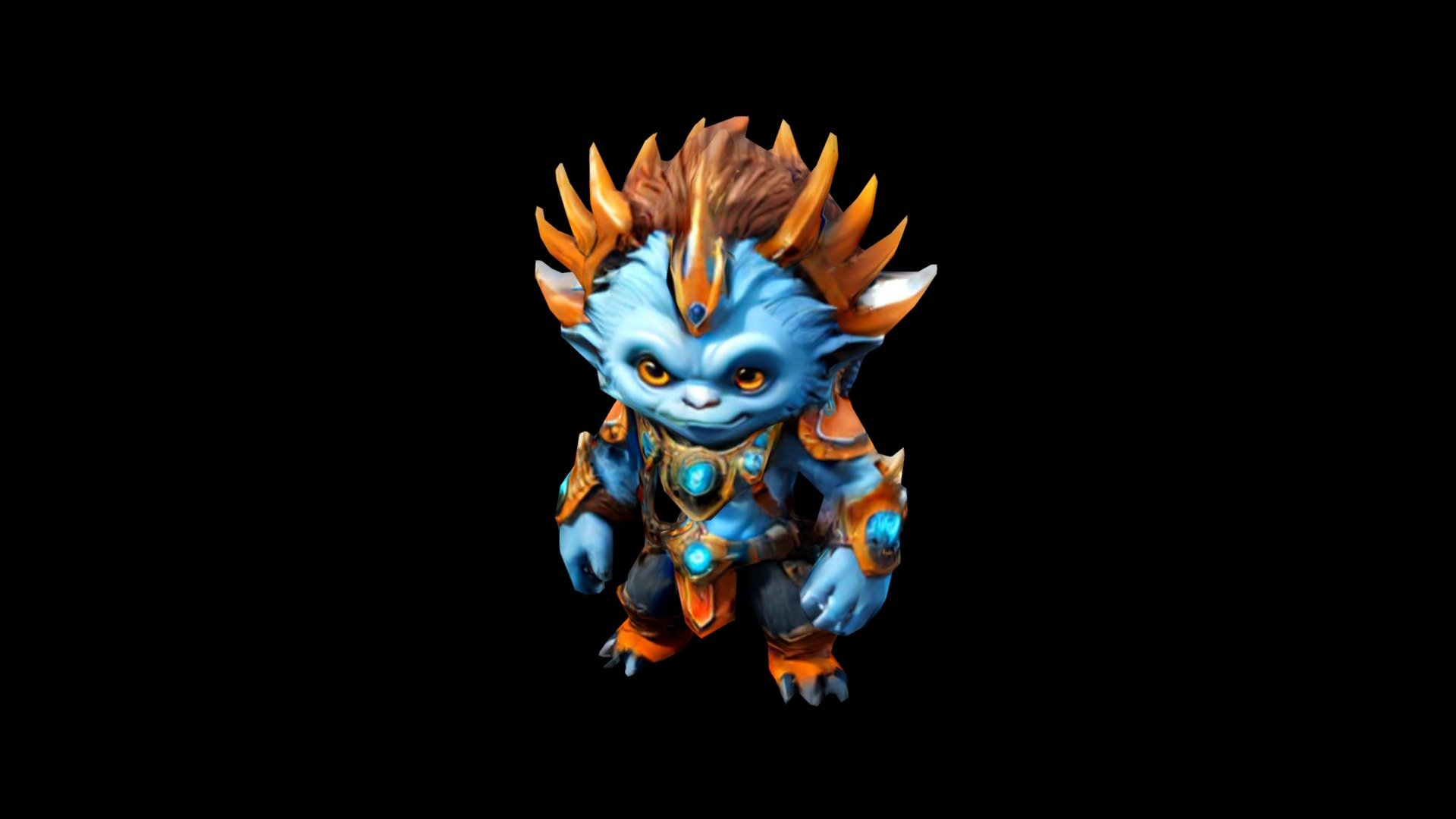 The adorable blue creature, armed with a fearsom - Download Free 3D ...