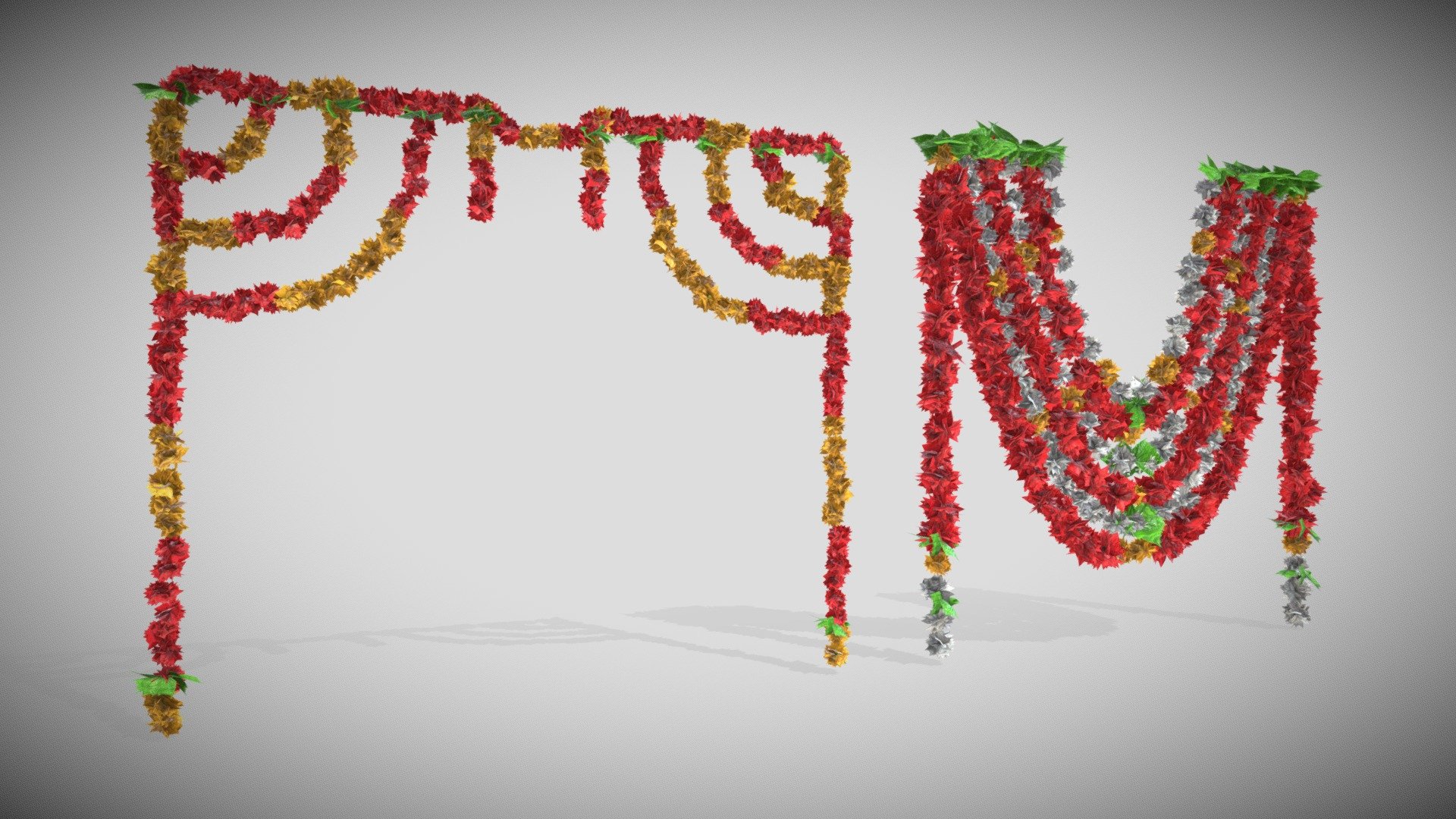 Hindu Flower Decorations - Tagetone A Malas - Buy Royalty Free 3D model ...