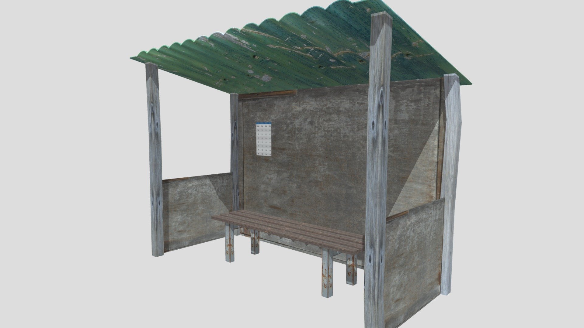 Bus Stop low poly - Download Free 3D model by ouz209 [2d5af69] - Sketchfab