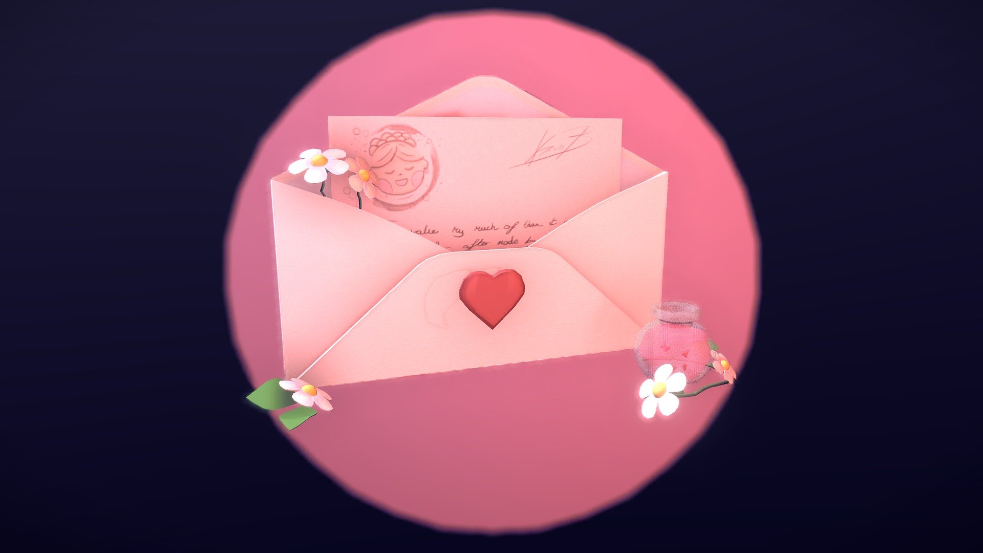 Love Letter - 3D model by Katalina B. (@Katalina1515) [2d60372] - Sketchfab