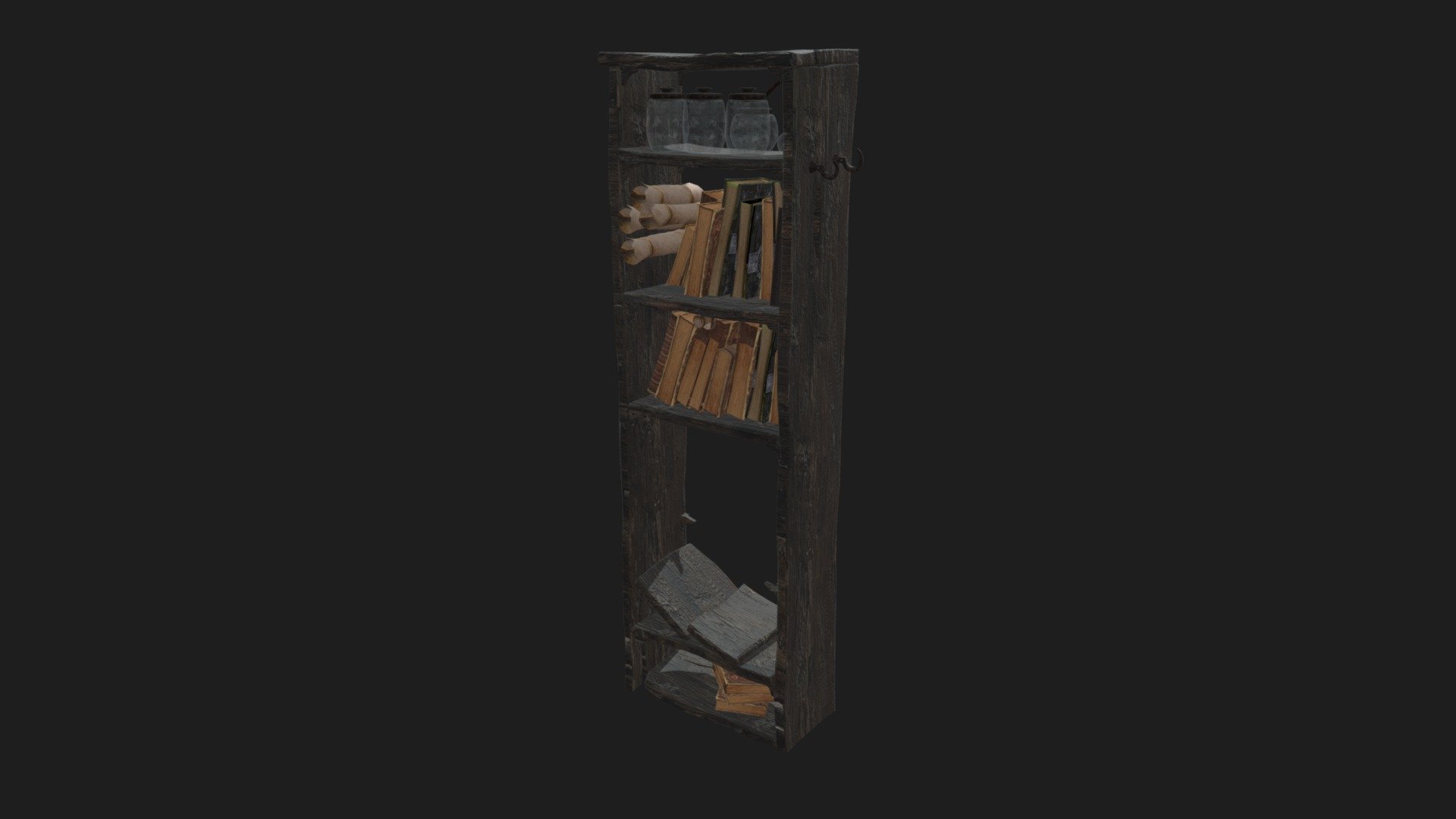 Ancient Bookcase Wooden - Download Free 3D model by André Murrugarra ...
