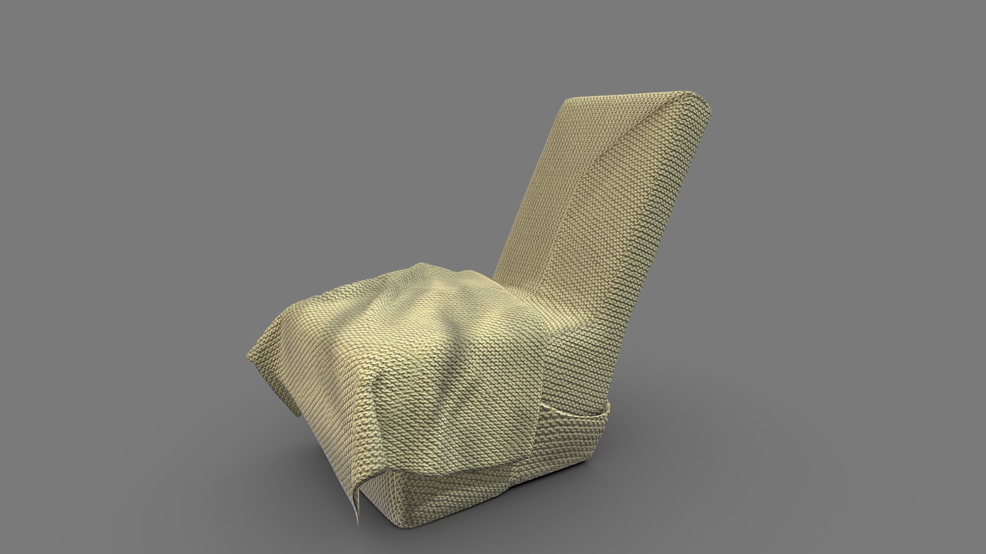 Single Cozy Knit Seat With Thrower - Buy Royalty Free 3D model by 3dia ...