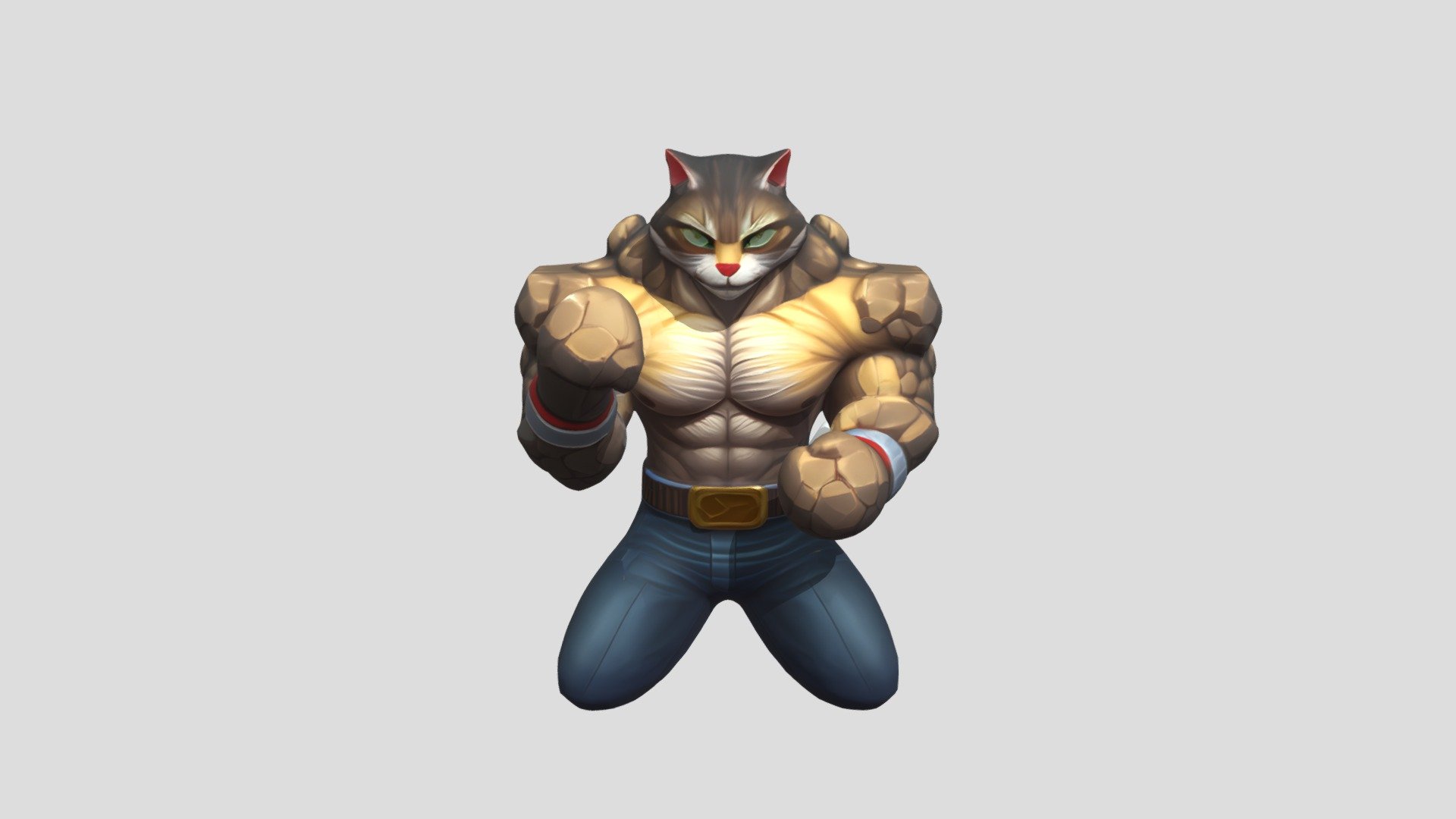 muscular anthropomorphic cat character - 3D model by IDKWELLSPOKEN ...