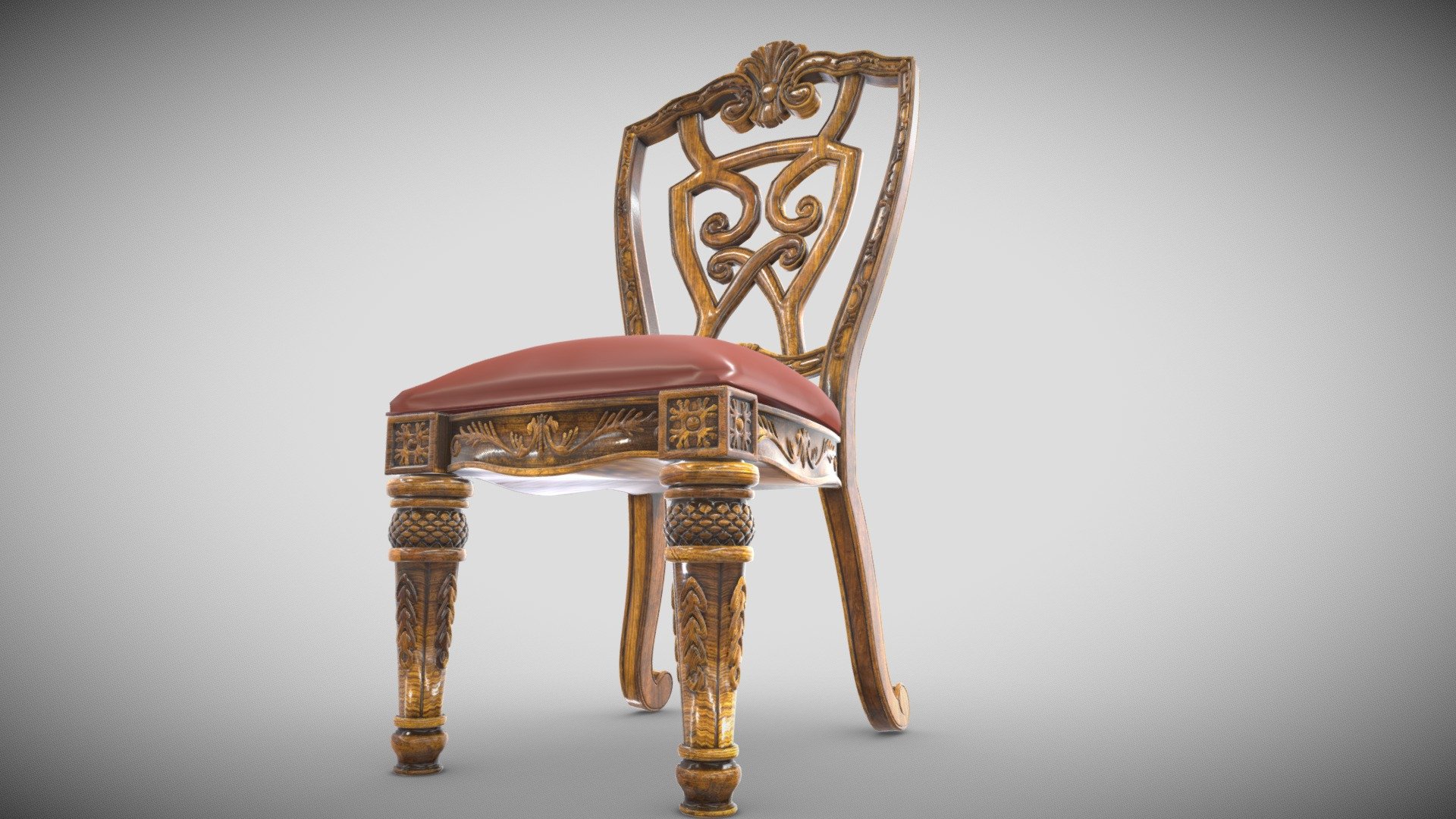 Antique 3D wooden chair - 3D model by Kailash H Kanojia ...