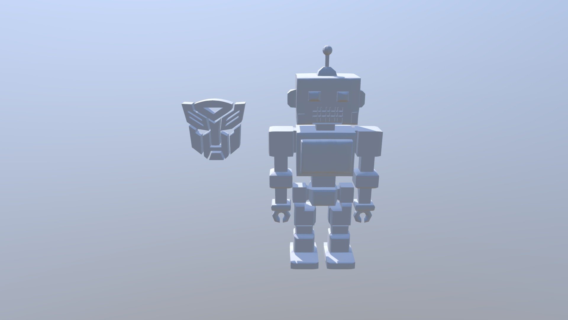 Robot and Transformers logo - 3D model by Kennromm [2d77597] - Sketchfab