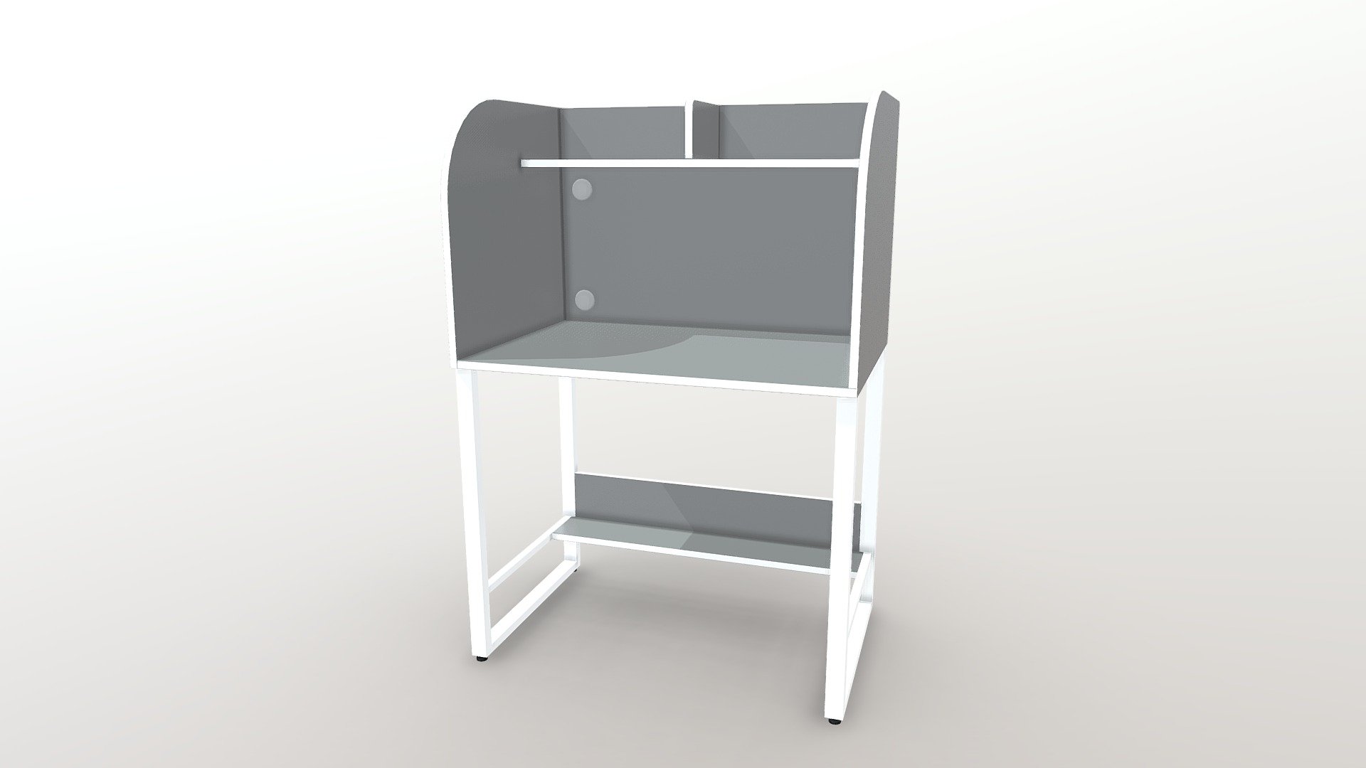 Steel 1 person reading room desk - Buy Royalty Free 3D model by ...