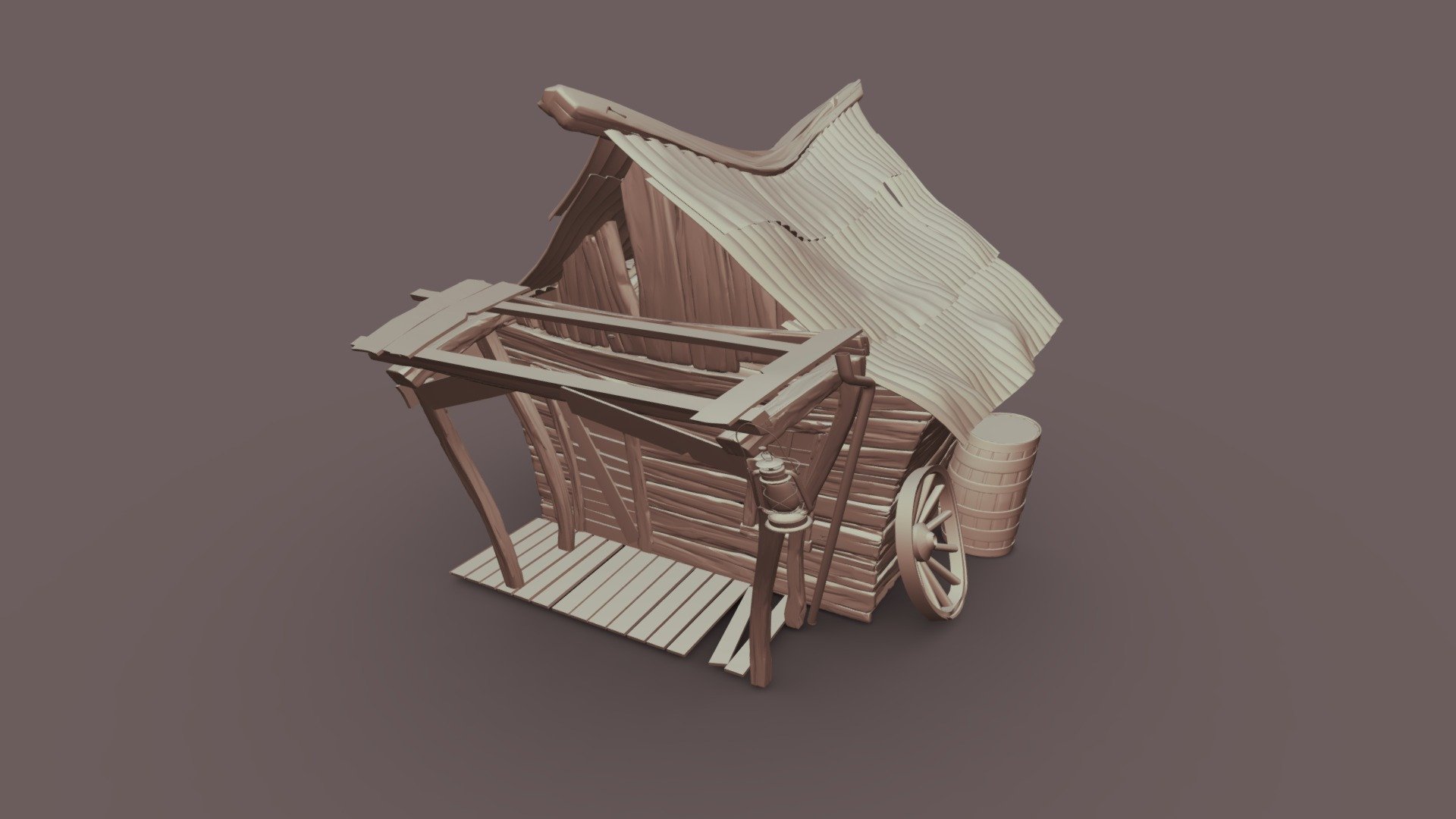 Ole Shack cartoon - Download Free 3D model by 2Dart3Dmodels [2d81a72 ...