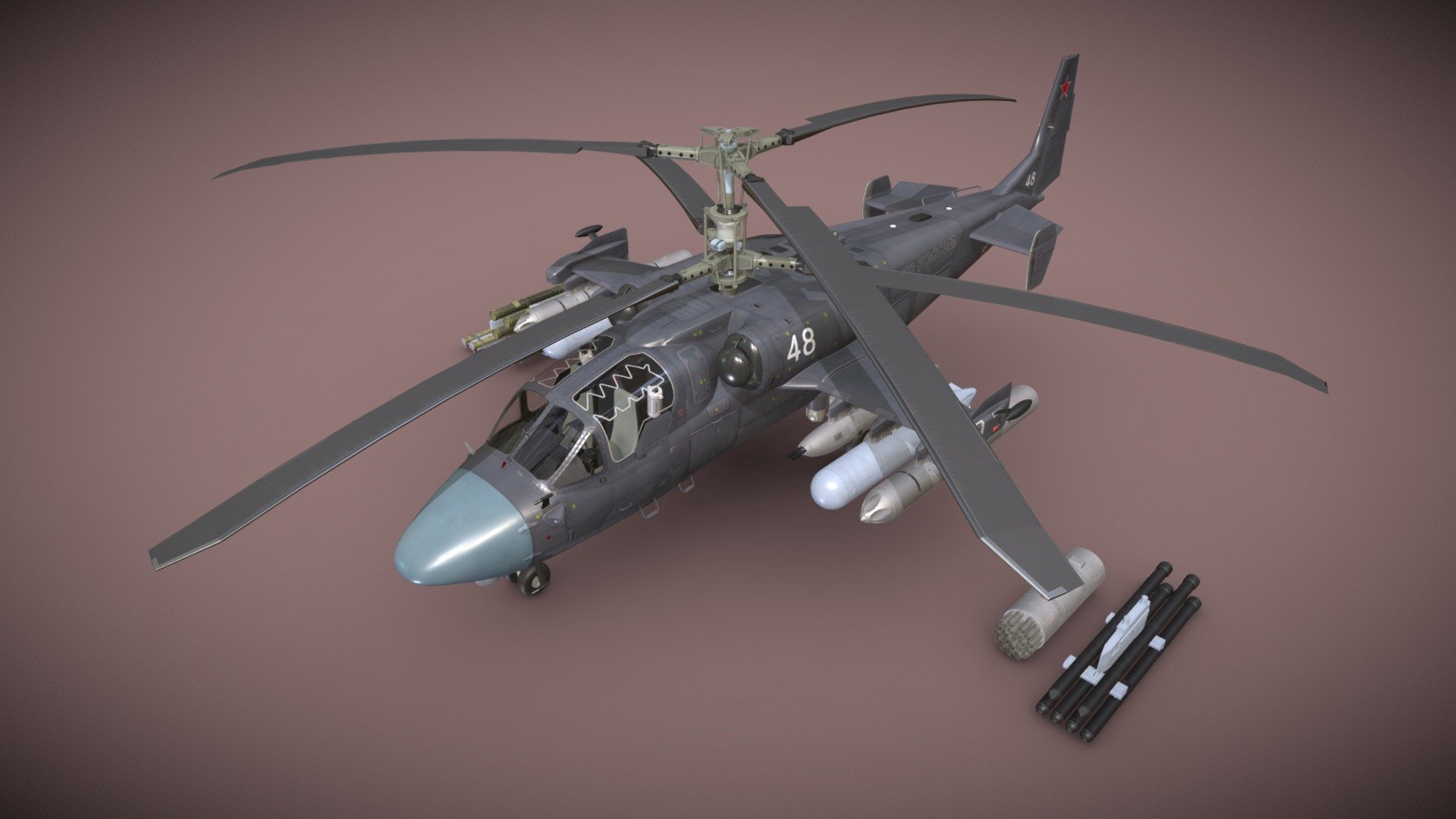 Kamov Ka-52 "Alligator" Dark Static - Buy Royalty Free 3D model by ...