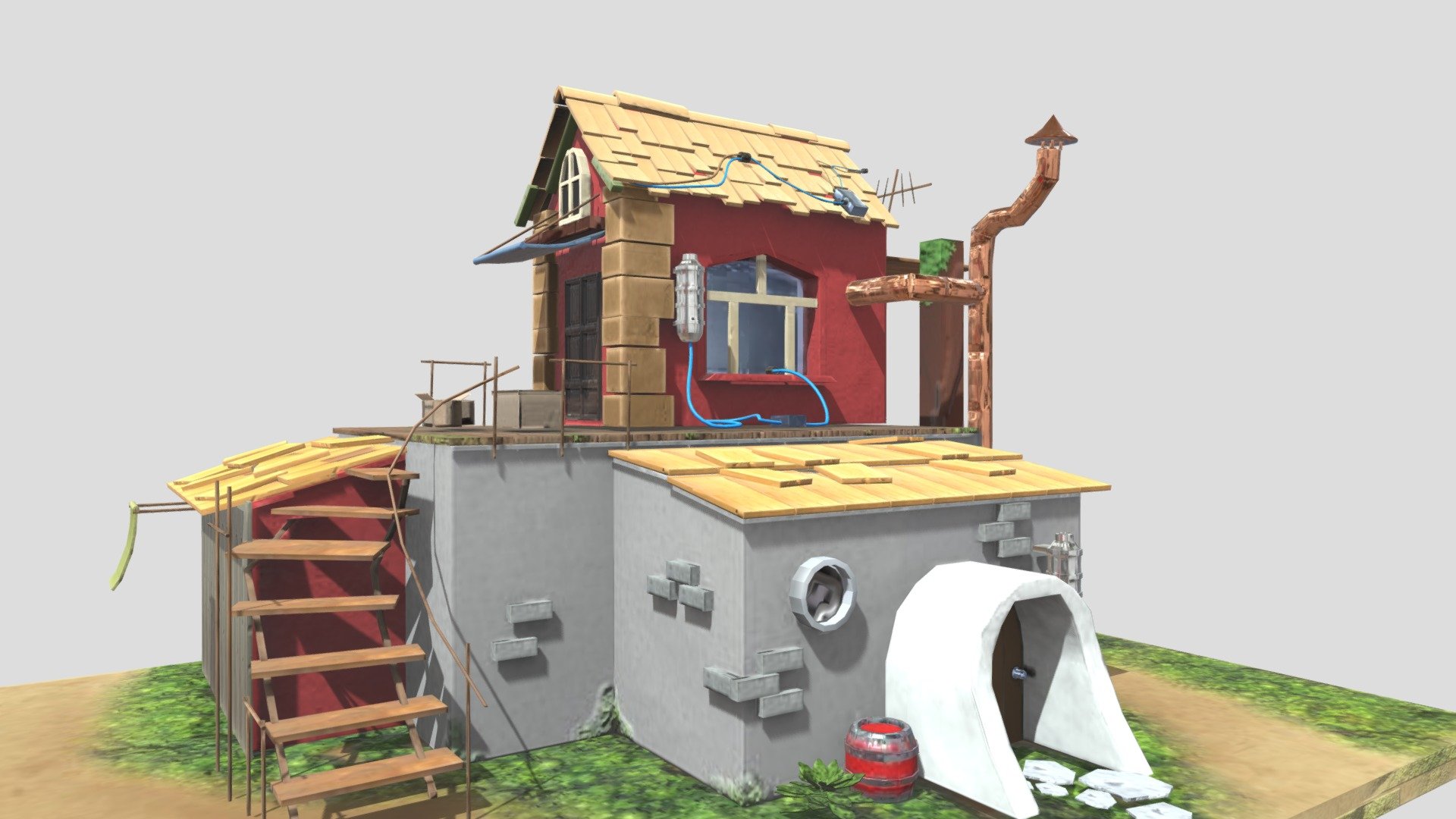 Casita Toon Rural - 3D model by Miggi.Hernandez [2d8a4cc] - Sketchfab