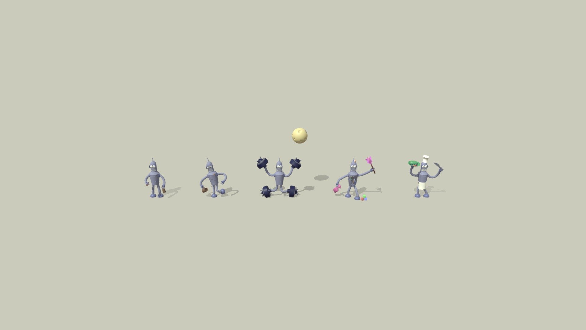 bender 5 tipos con color blend - 3D model by MariaVaver [2d8c6d0 ...