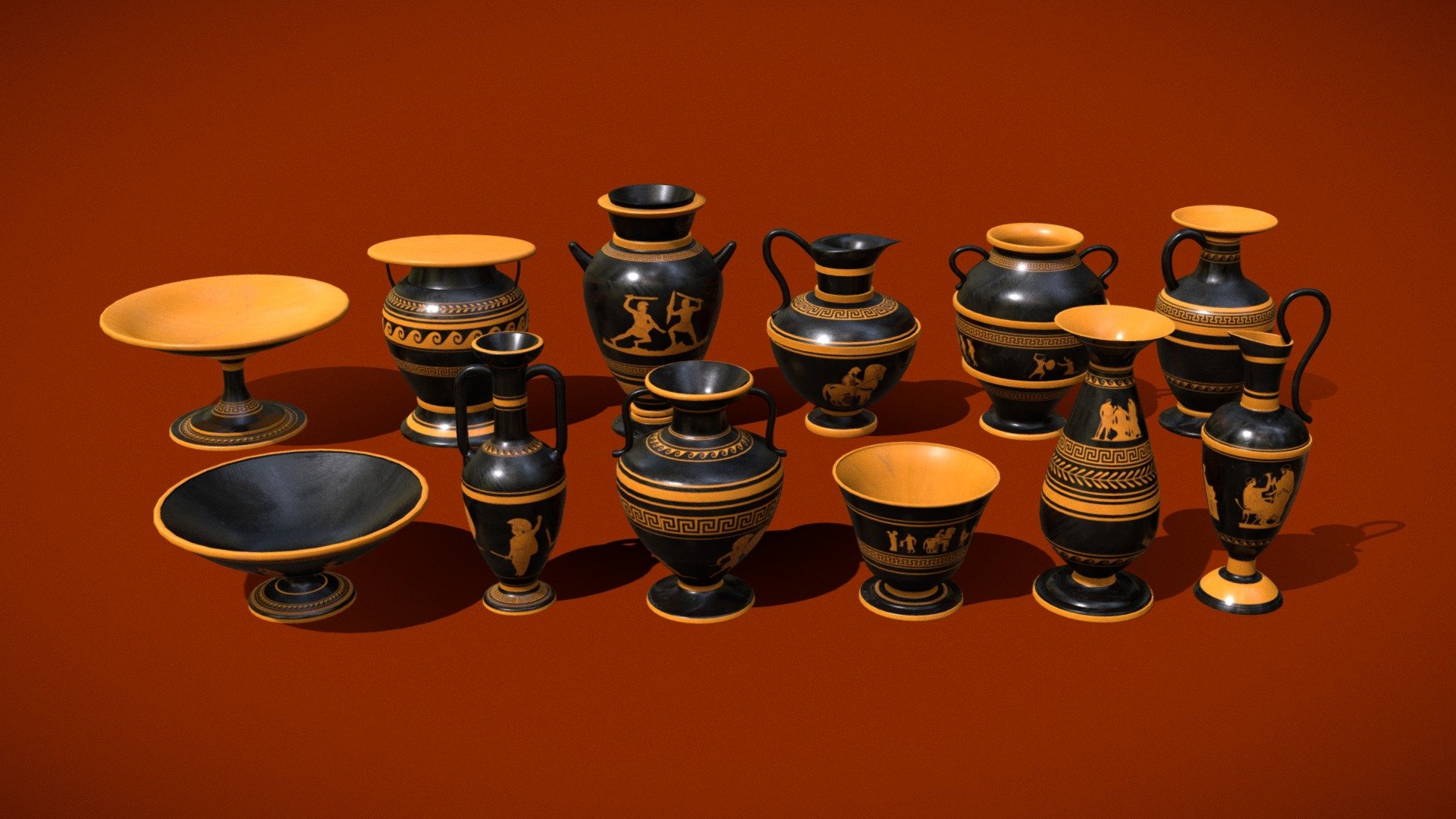 Greek Pottery - Buy Royalty Free 3D model by Zambur [2d8f4a8 ...