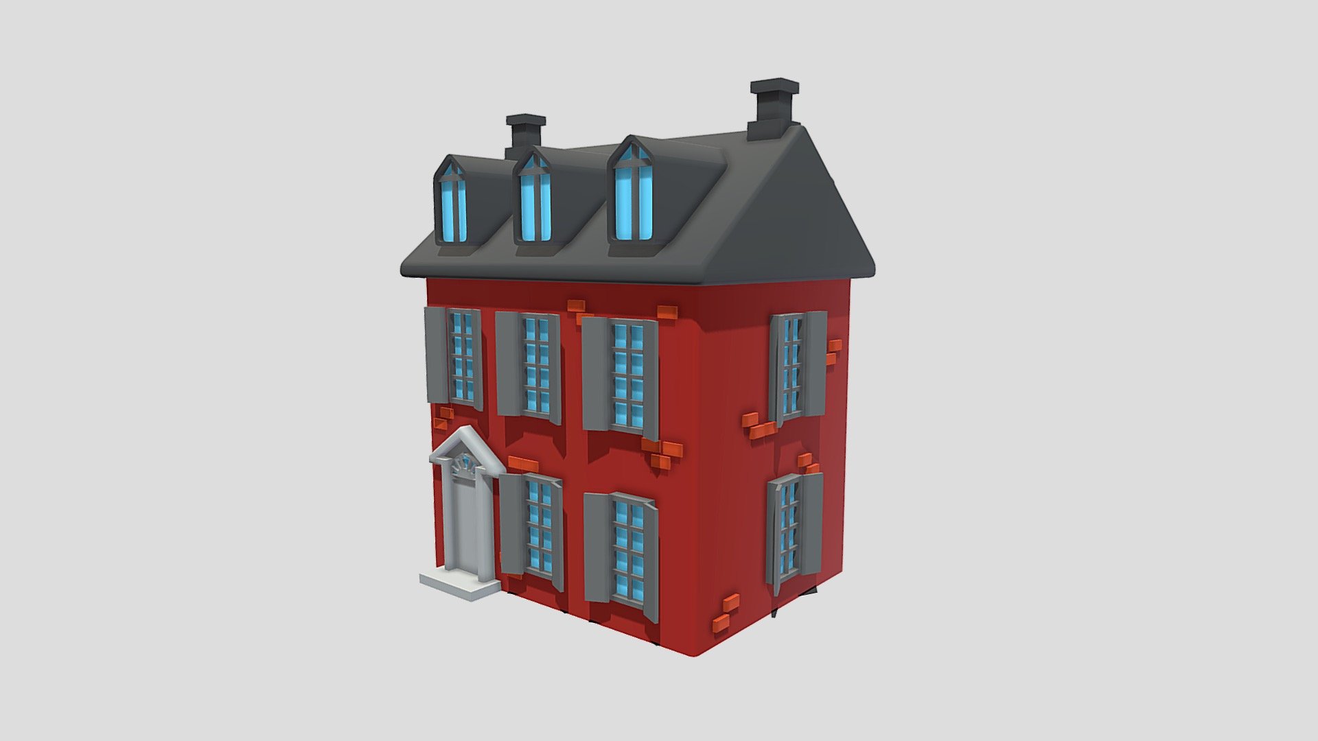Federal Town House - 3D model by emrekaygusuz [2d8fc31] - Sketchfab
