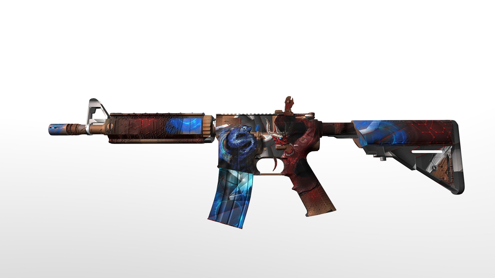 M4A4 Double dragon - 3D model by sharkattack37 [2d9603d] - Sketchfab
