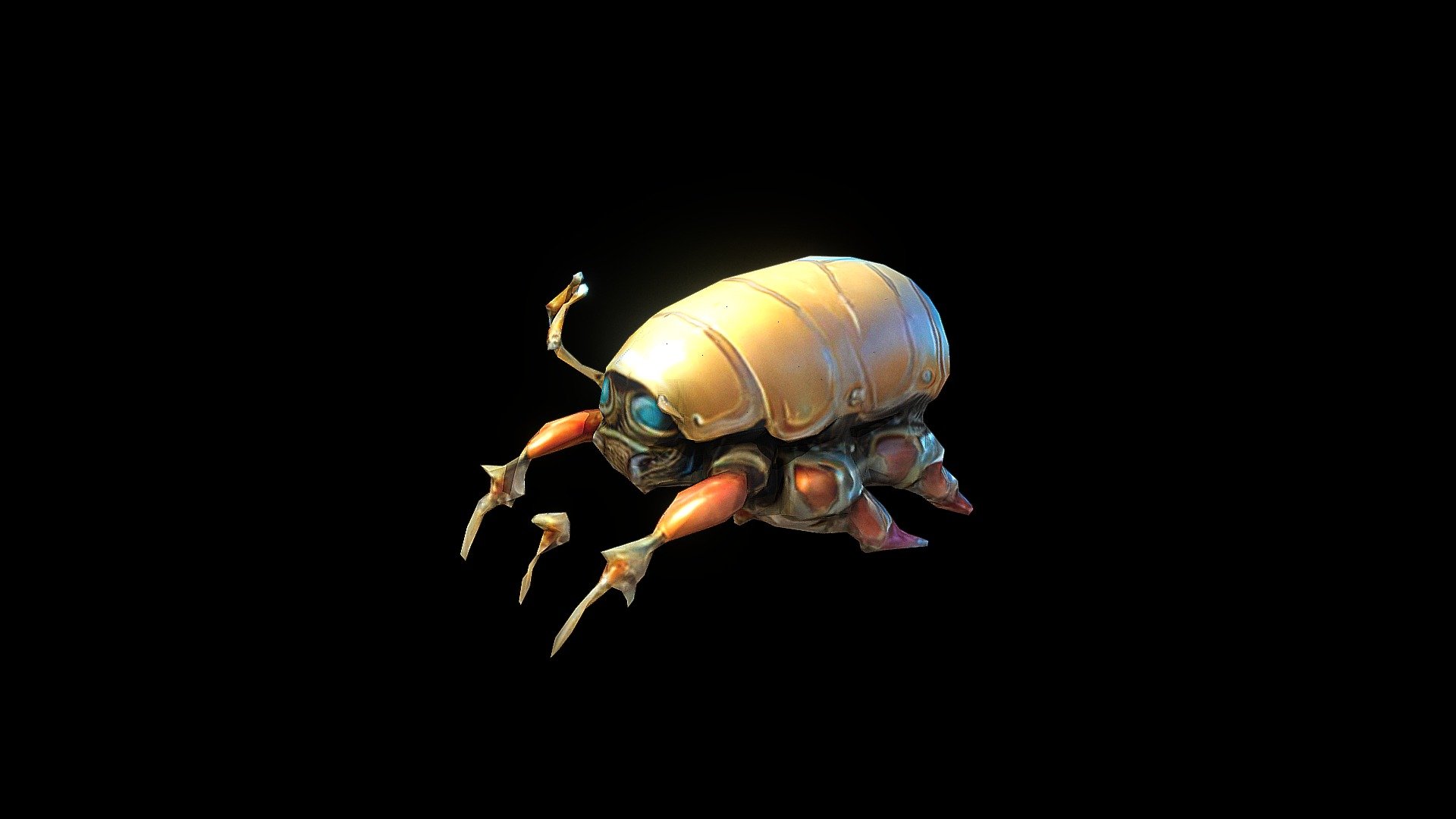 a cartoon drawing of a bug with a blue eye - Download Free 3D model by ...