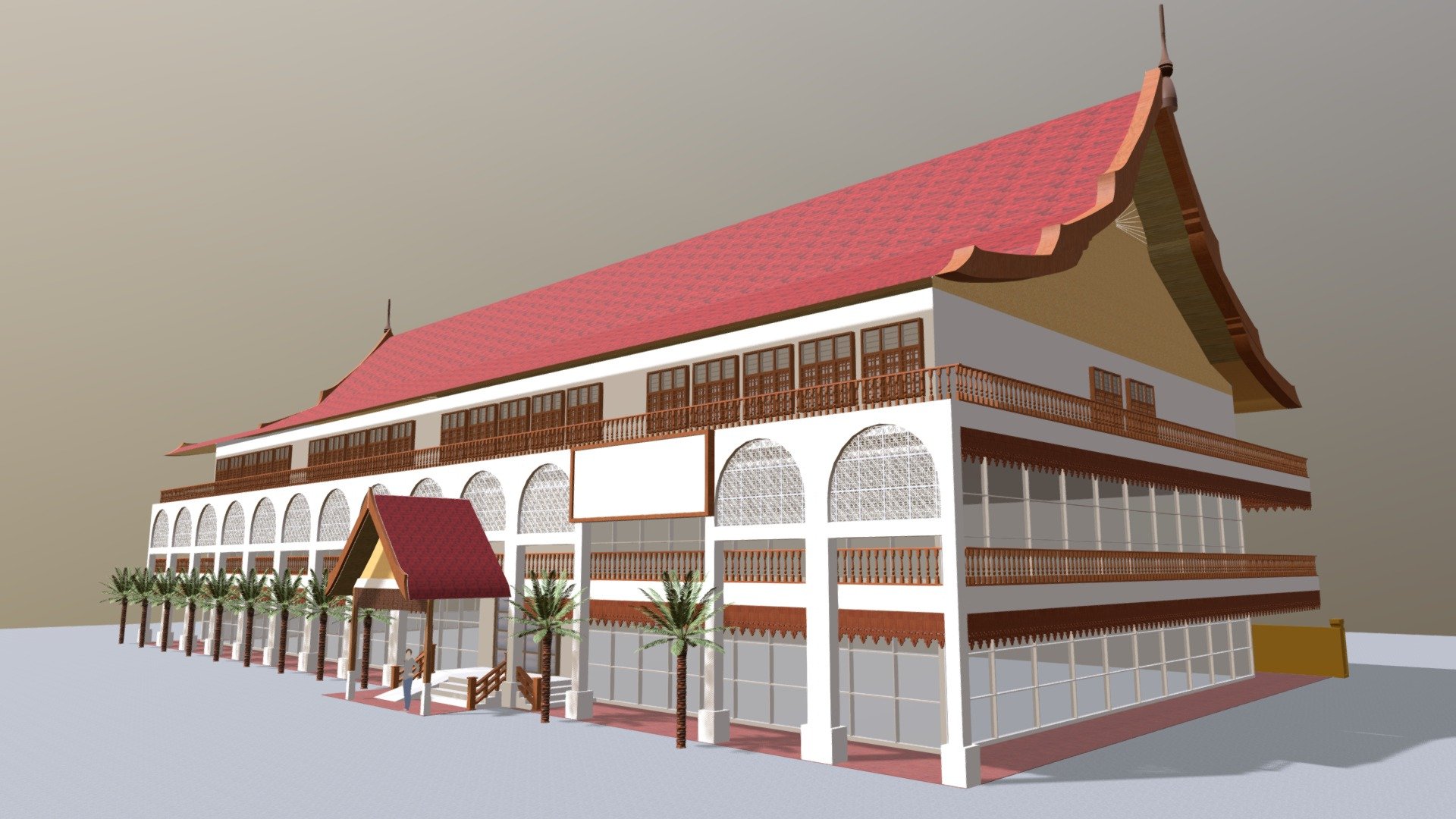 2 Storey Building - 3D model by budakbina [2d9aabe] - Sketchfab