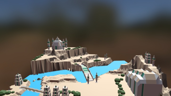 low poly environment-rocks, temples - Download Free 3D model by LiyaP ...