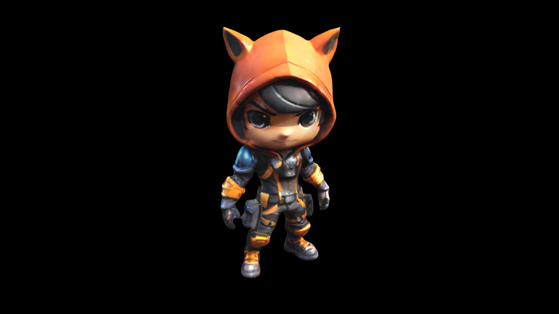 The anime-style character with fox-like features - Download Free 3D ...