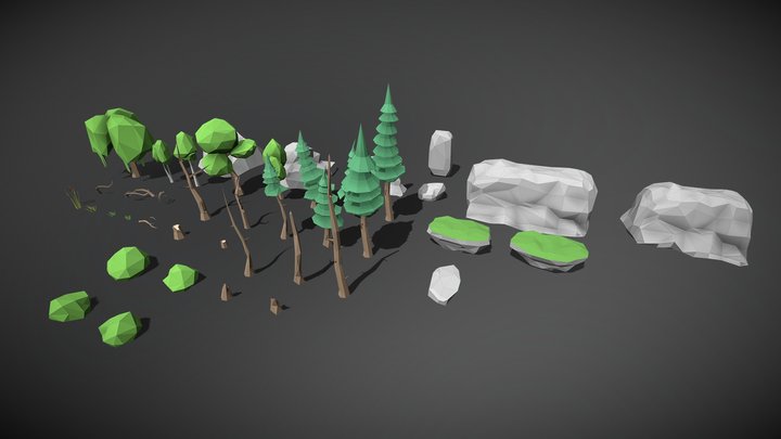 Nature-rock-tree 3D models - Sketchfab