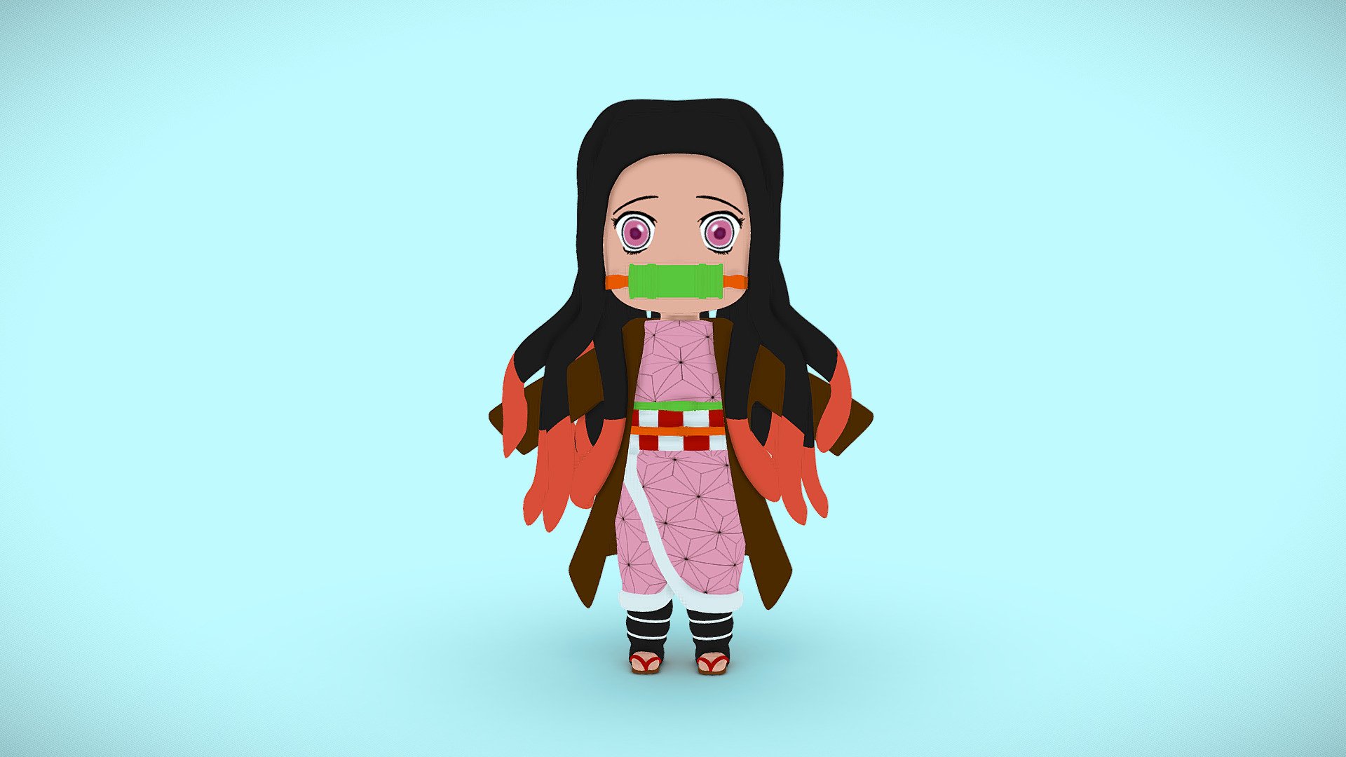 Chibi Nezuko Kimetsu No Yaiba Vrchat Avatar 3d Model By Jinsters