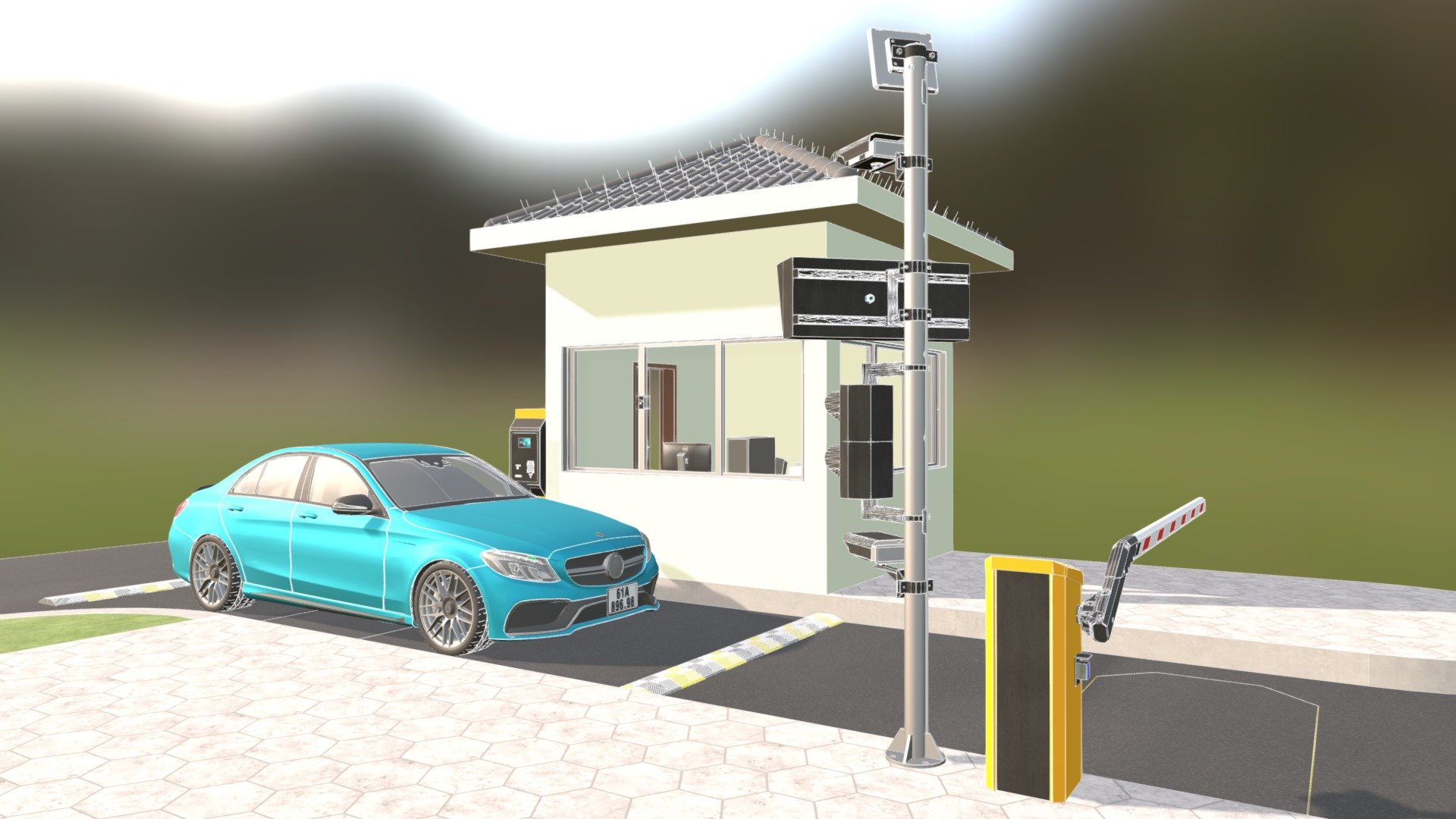 Car Parking Access manager - One Lane Car Entry - 3D model by Nguyen Kha (@taplinhvip111 ...