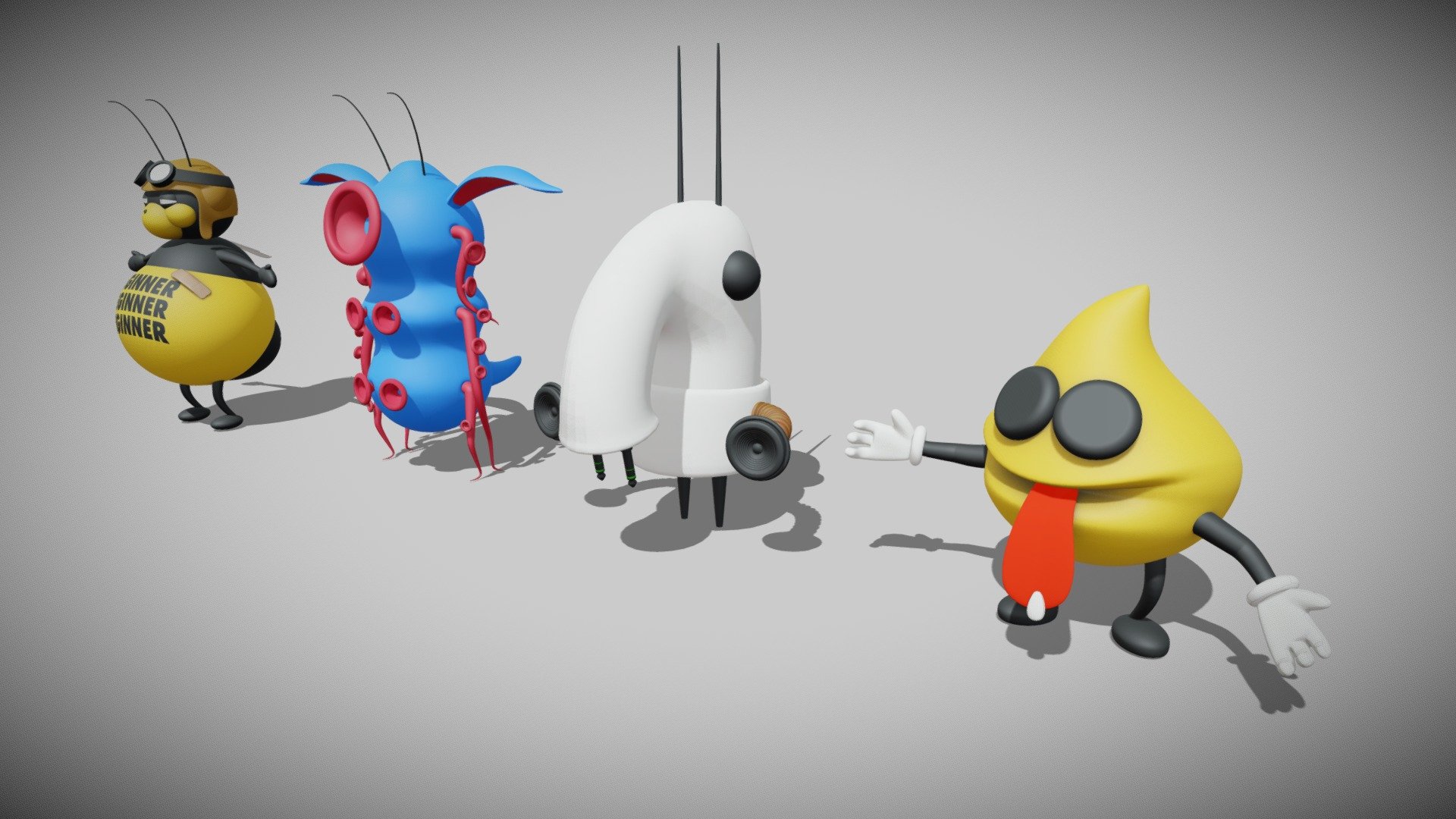 Simple_cartoon_figures - Buy Royalty Free 3D model by Eccemania ...