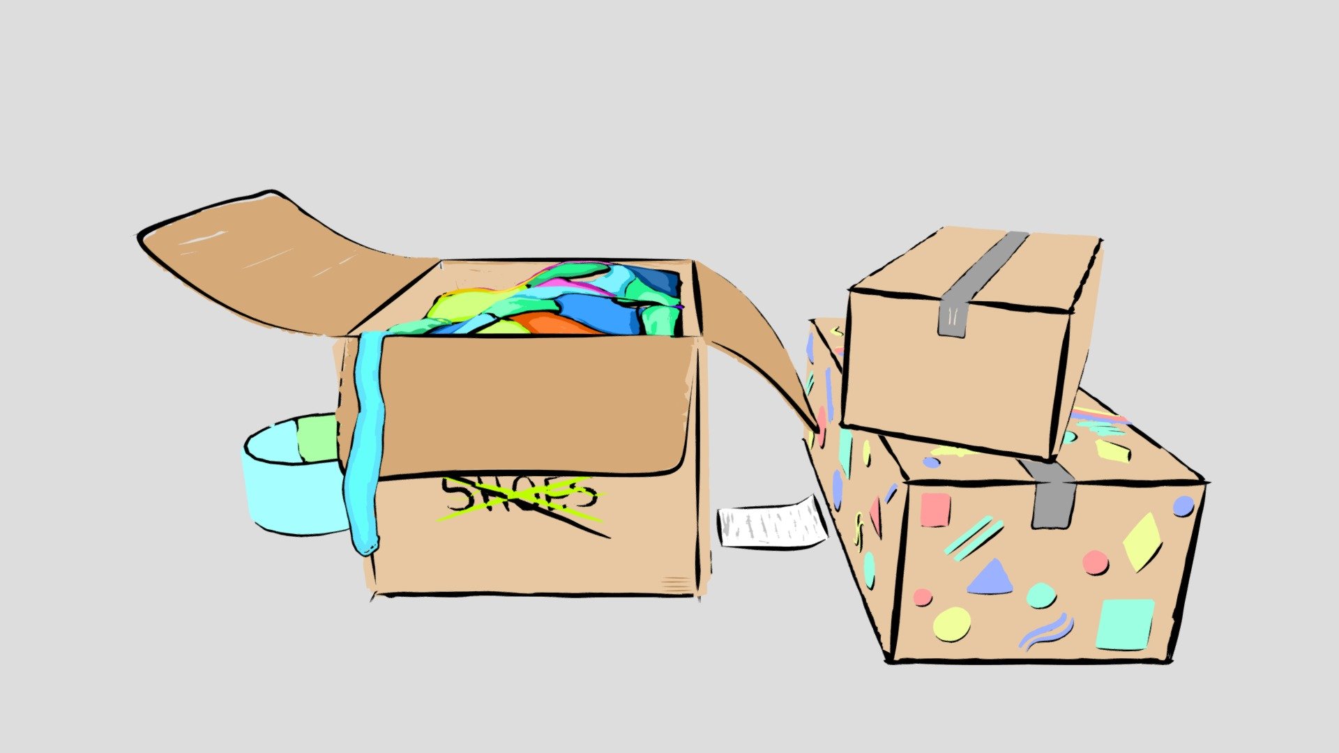 Moving Boxes - 3D Illustration - 3D model by Angelacashay [2db403a ...