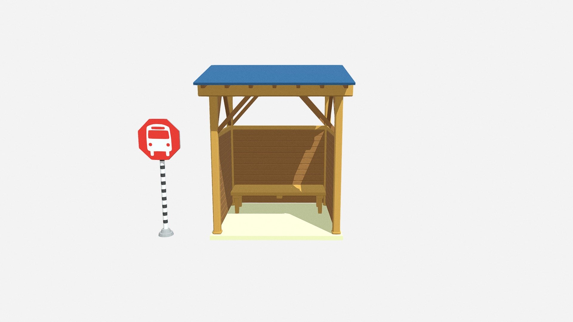 Bus Stop - Download Free 3D model by YANGGA [2db9b7e] - Sketchfab