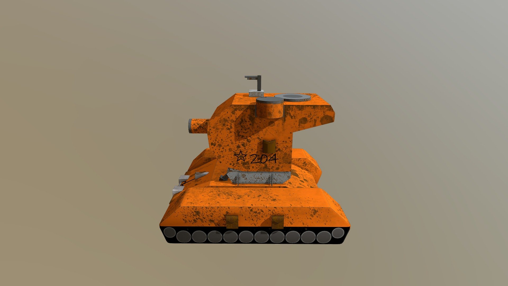 Low Poly Orange Star Tank - 3D model by MrPotato42 [2dc26aa] - Sketchfab